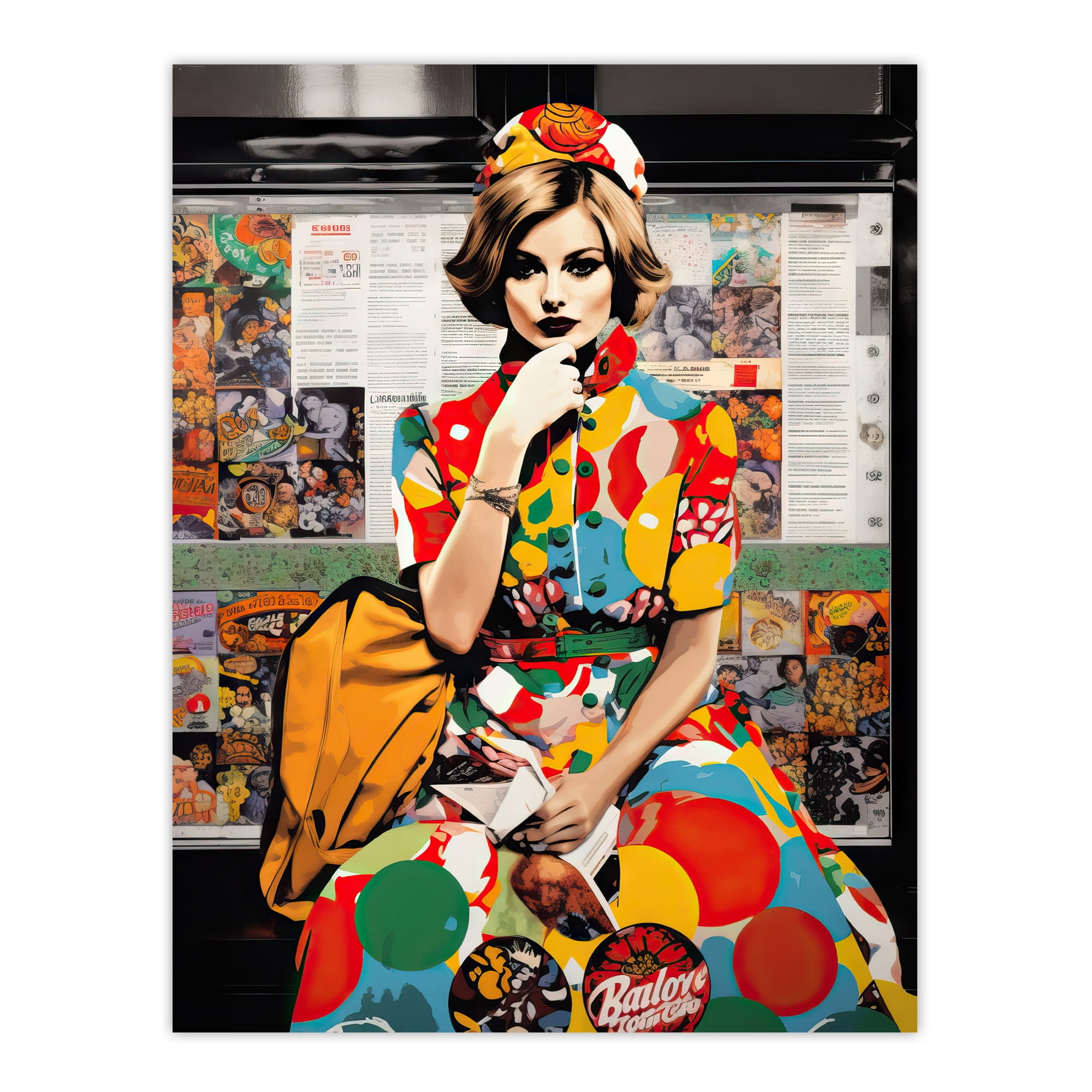 Vintage Meets Pop Art Fashion Advert Collage Artwork Woman In Retro ...