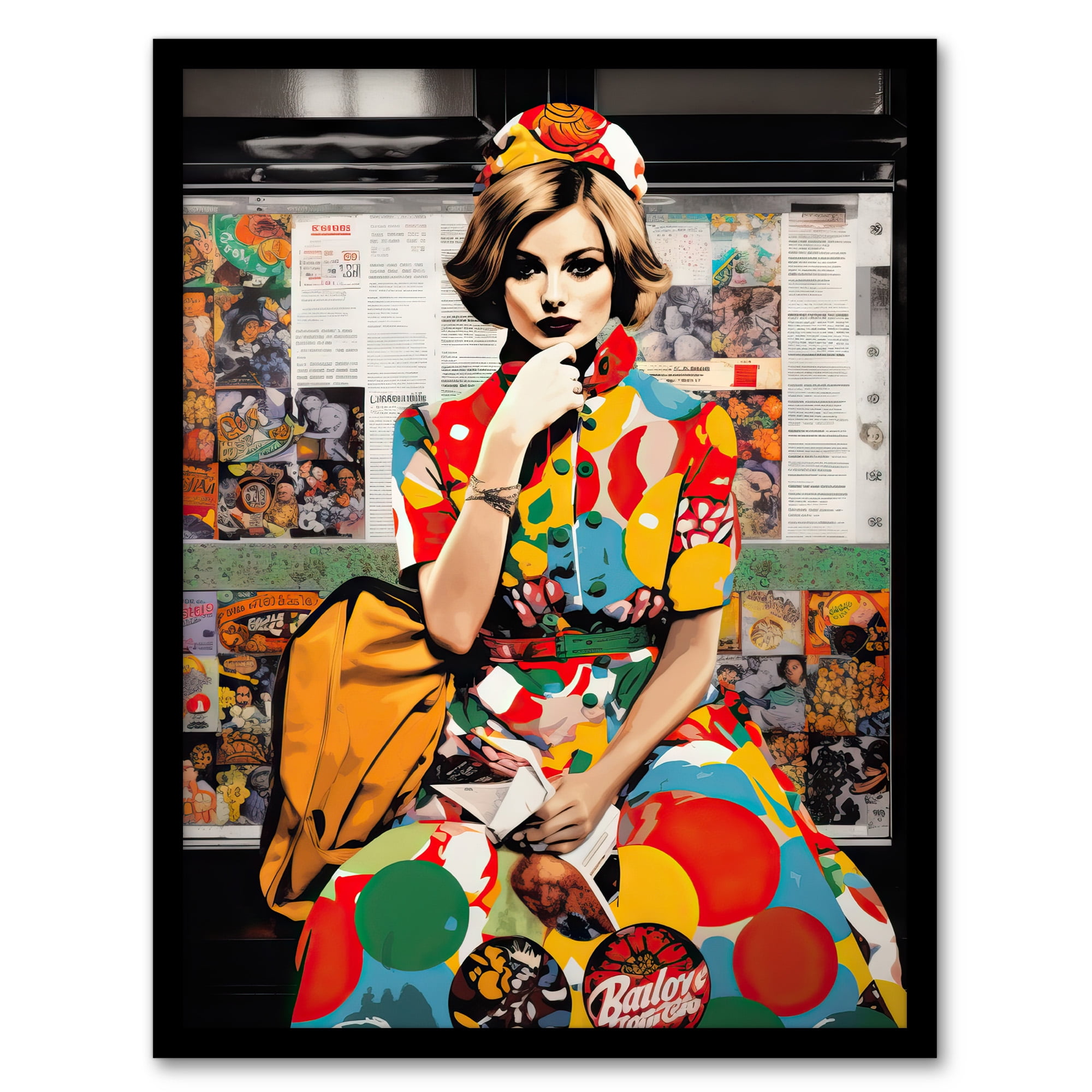 Vintage Meets Pop Art Fashion Advert Collage Artwork Woman In Retro ...