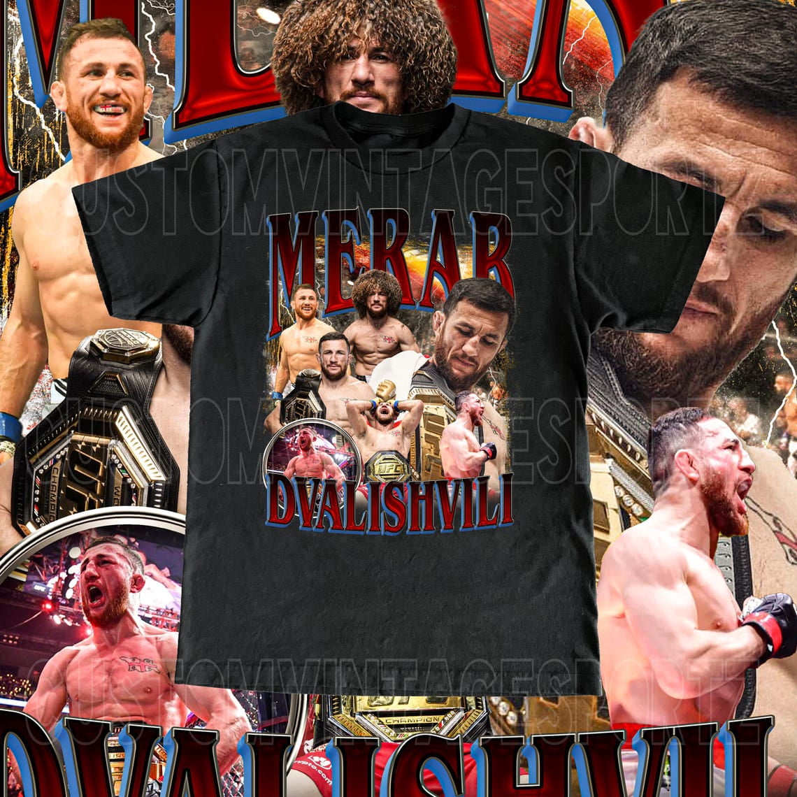 Vintage Merab Dvalishvili Shirt, MA Fighter Georgian Champion Fan,Sand ...