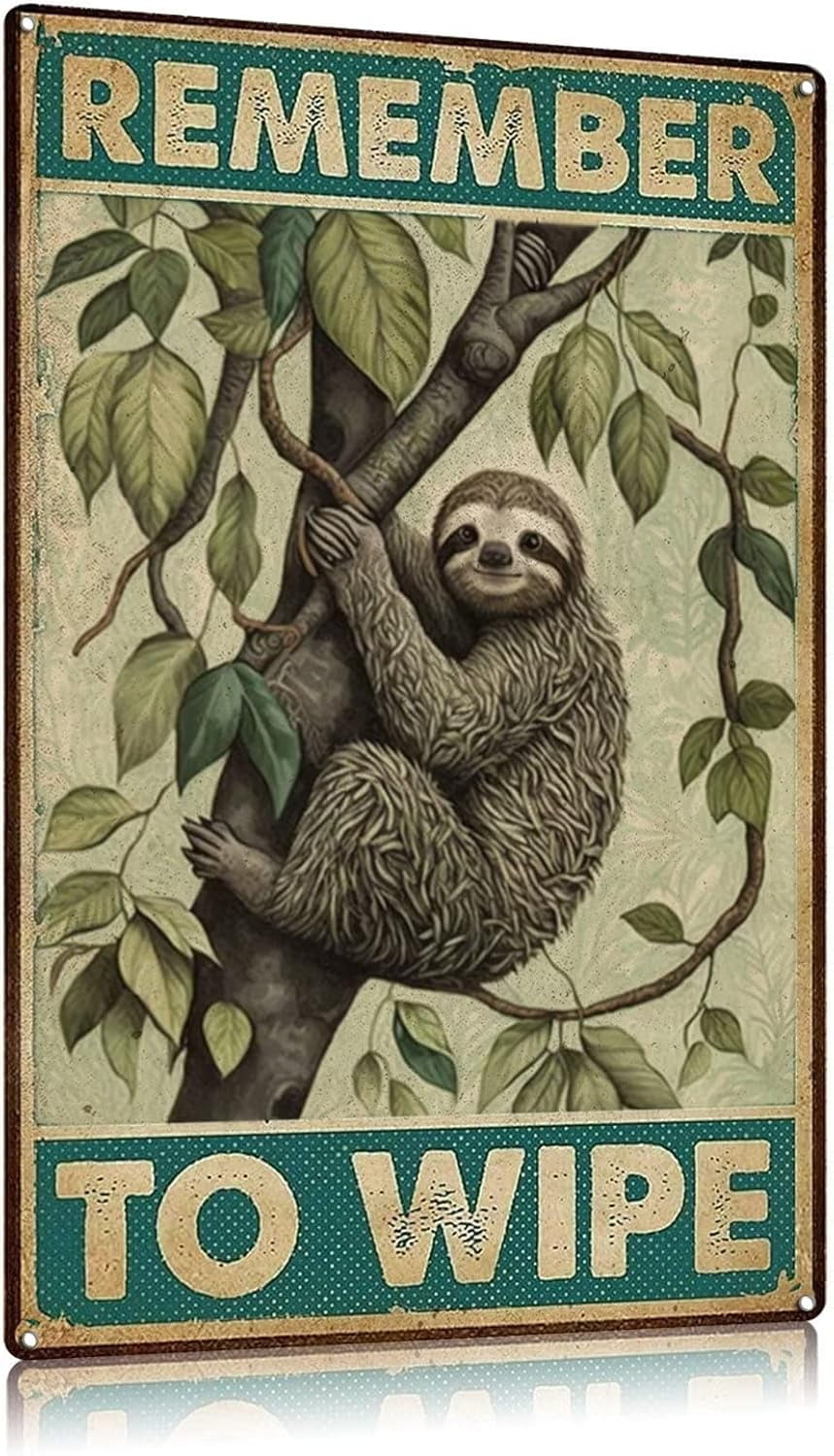 Vintage Metal Bathroom Signs Funny Remember To Wipe Bathroom Restroom ...