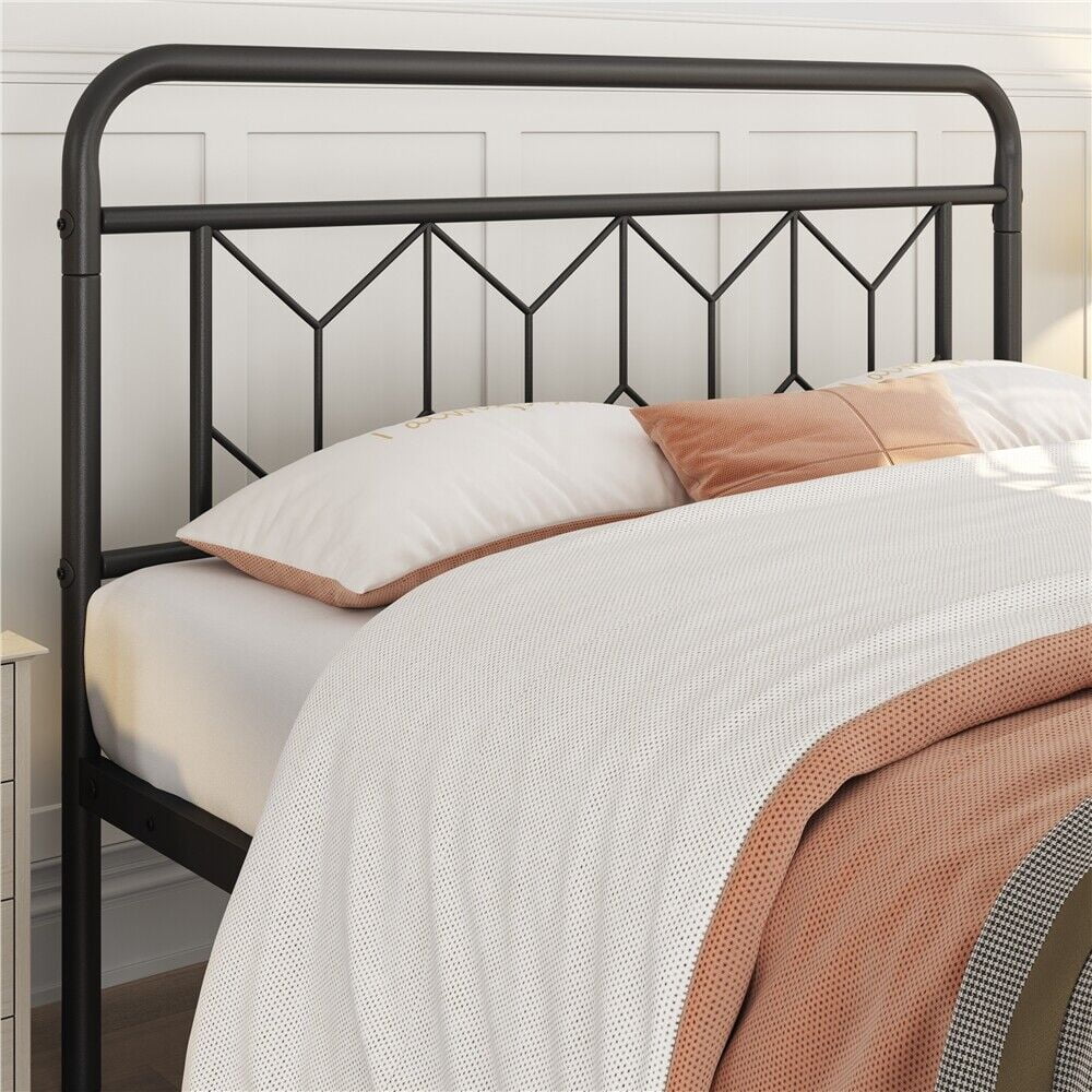 Vintage Metal Bed Frame Platform Bed Frame with Diamond Pattern ...