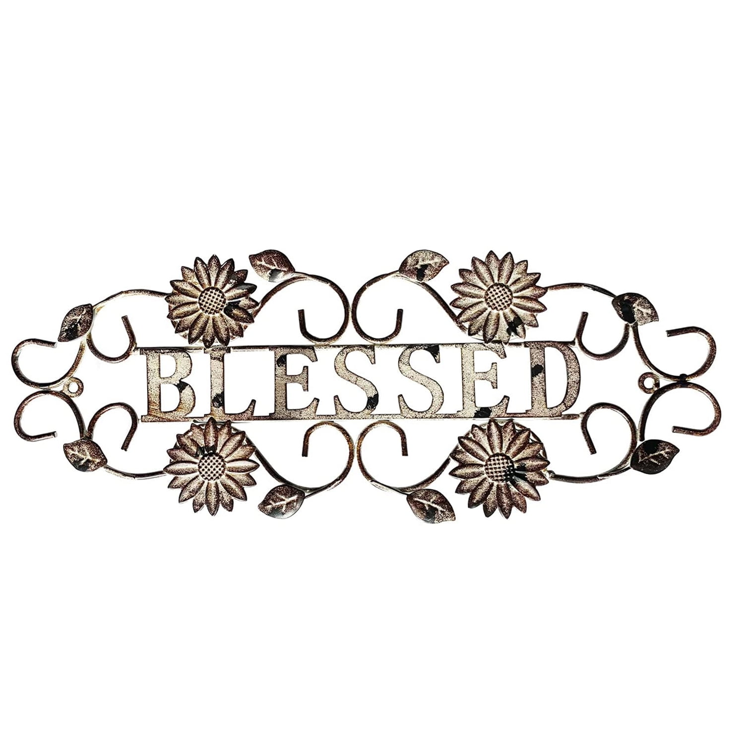 Vintage Metal Blessed Hanging Sign Home Wall Décor Dining Room Kitchen ...