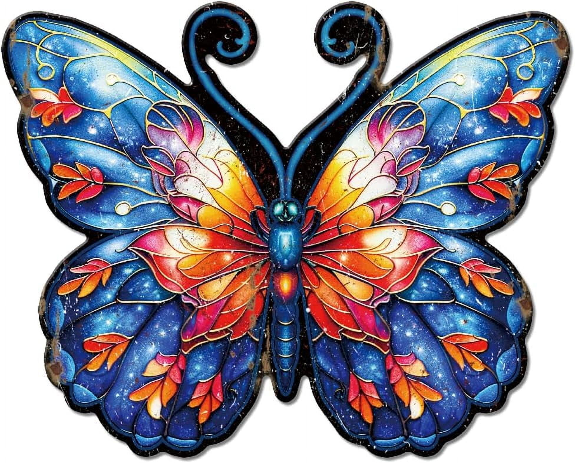 Vintage Metal Butterfly Tin Sign Retro Butterfly Plaque Poster Metal ...