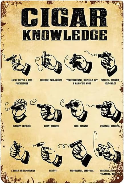 Vintage Metal Cigar Sign - Cigar Knowledge, Cigar Bar Signs for Man ...