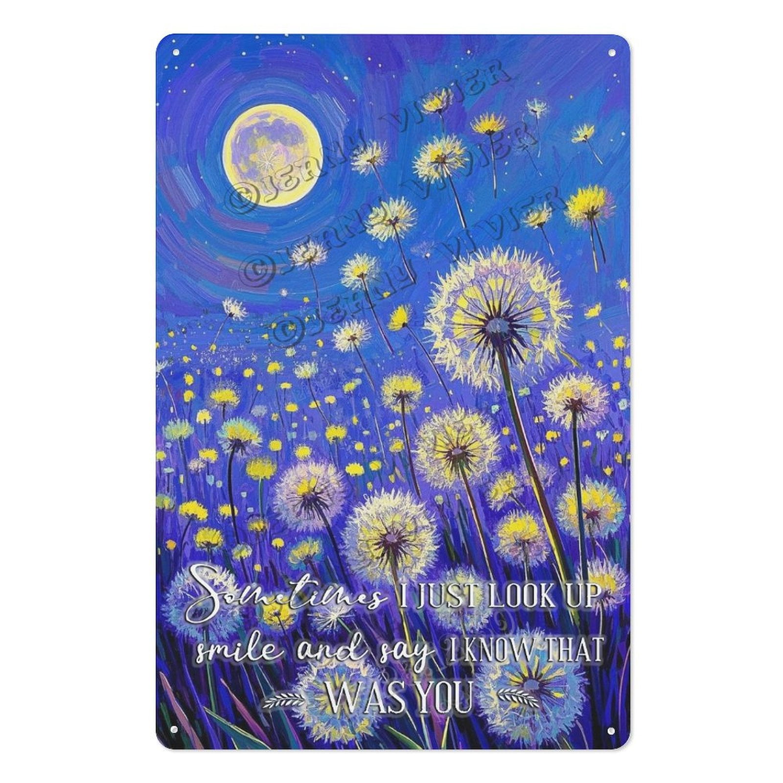 Vintage Metal Dandelion Sign with Inspirational Quote – Rustic ...