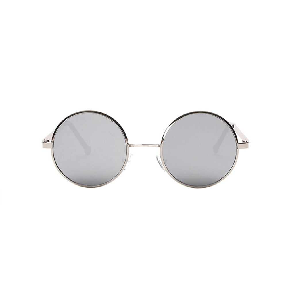 Vintage Metal Frame Round Reflective Sunglasses Circle Mirrored ...