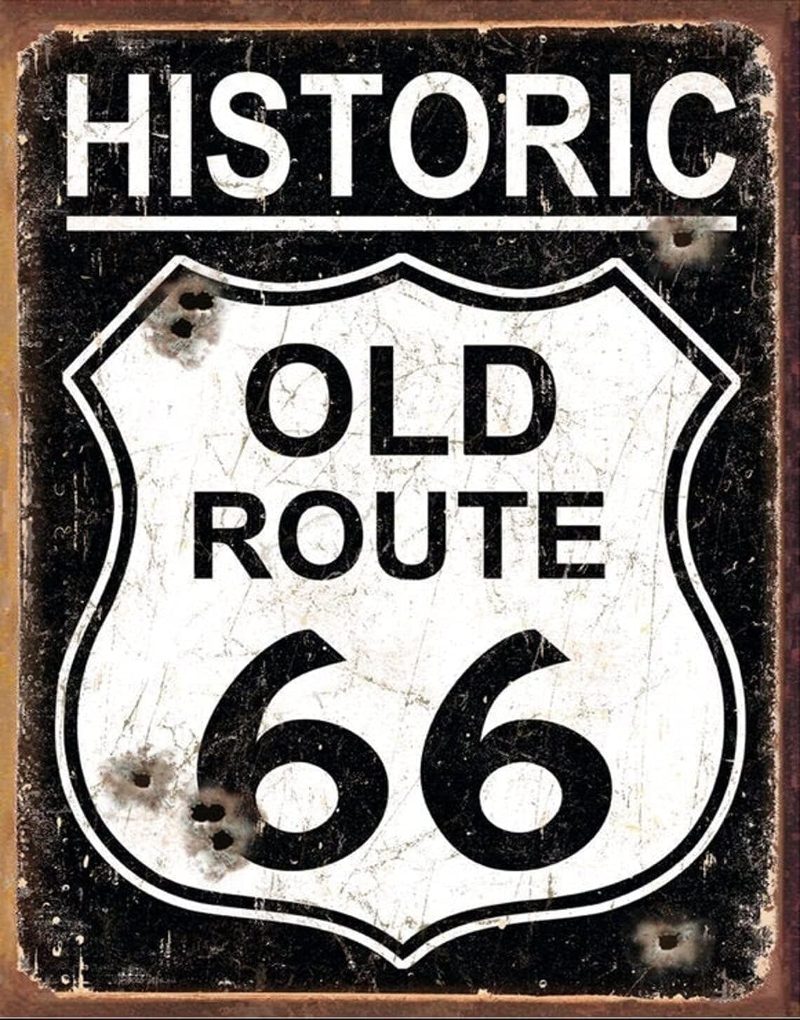 Vintage Metal Garage 8 x 12 Sign - Historic Old Route 66 - Vintage Car ...