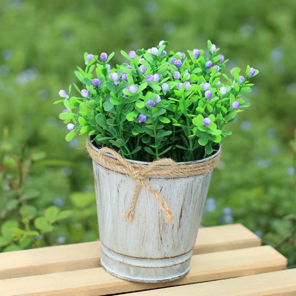Vintage Metal Iron Keg Flower Pot, Hanging Balcony Garden Plant Planter ...