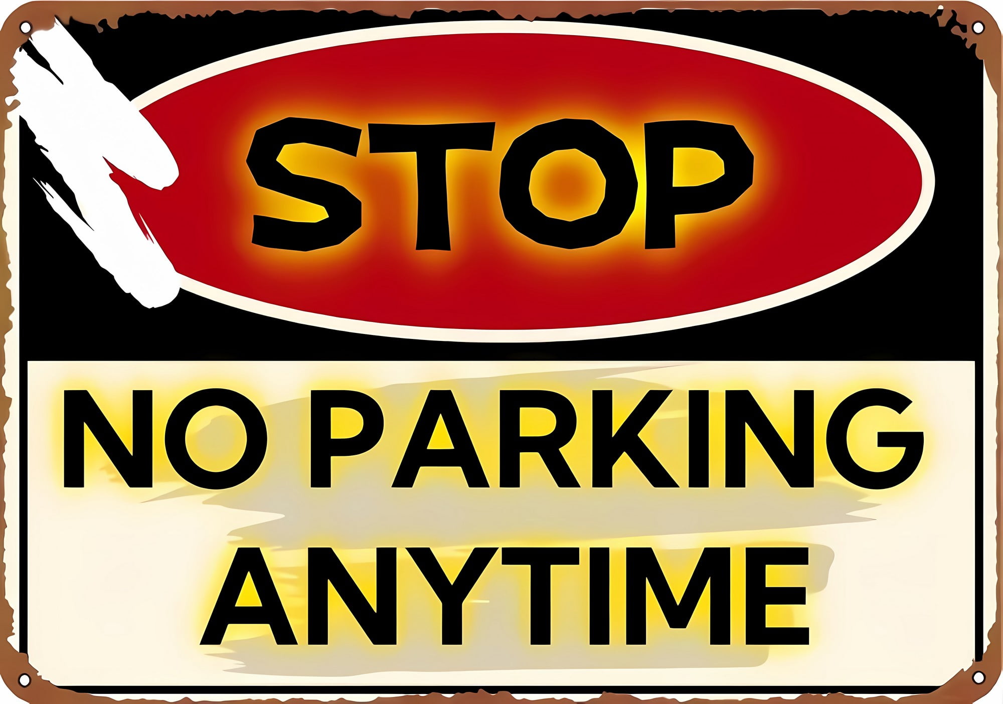 Vintage Metal NO Parking Anytime Sign - 12×8 Inches, Retro Aluminum ...