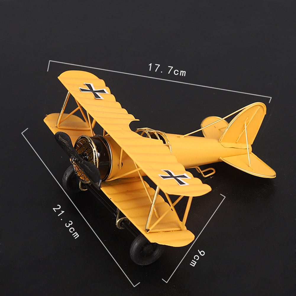 Vintage Metal Plane Crafts Retro Aircraft Model Biplane Aircraft ...