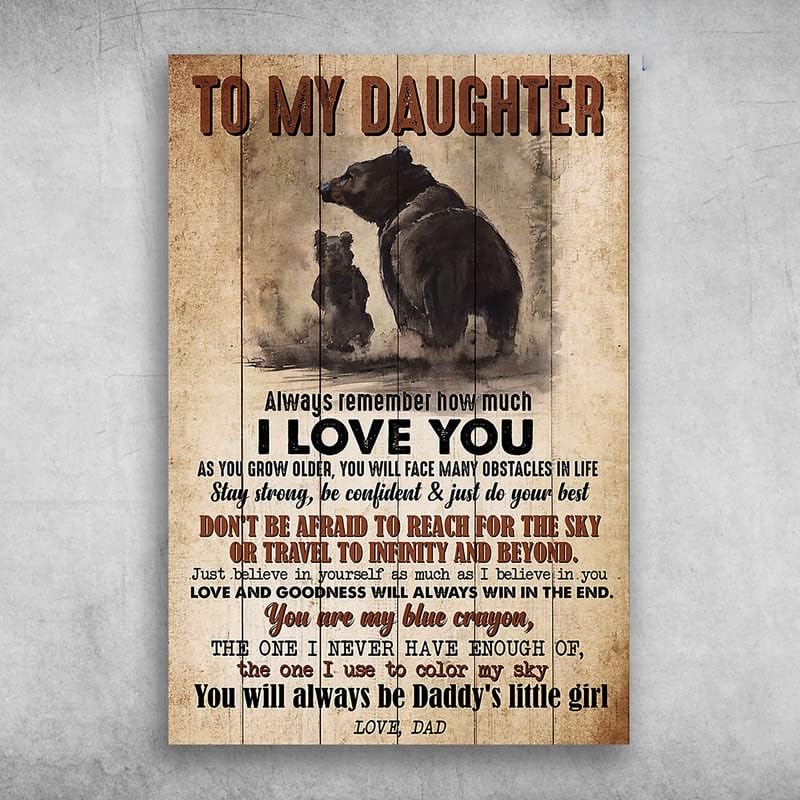 Vintage Metal Plaque American Black Bear to My Daughter Always Remember ...