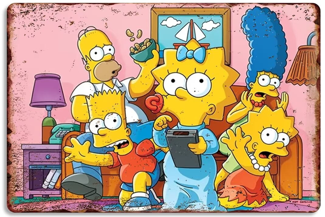 Vintage Metal Plaque Poster The Simpsons Retro Metal Tin Sign Plaque ...