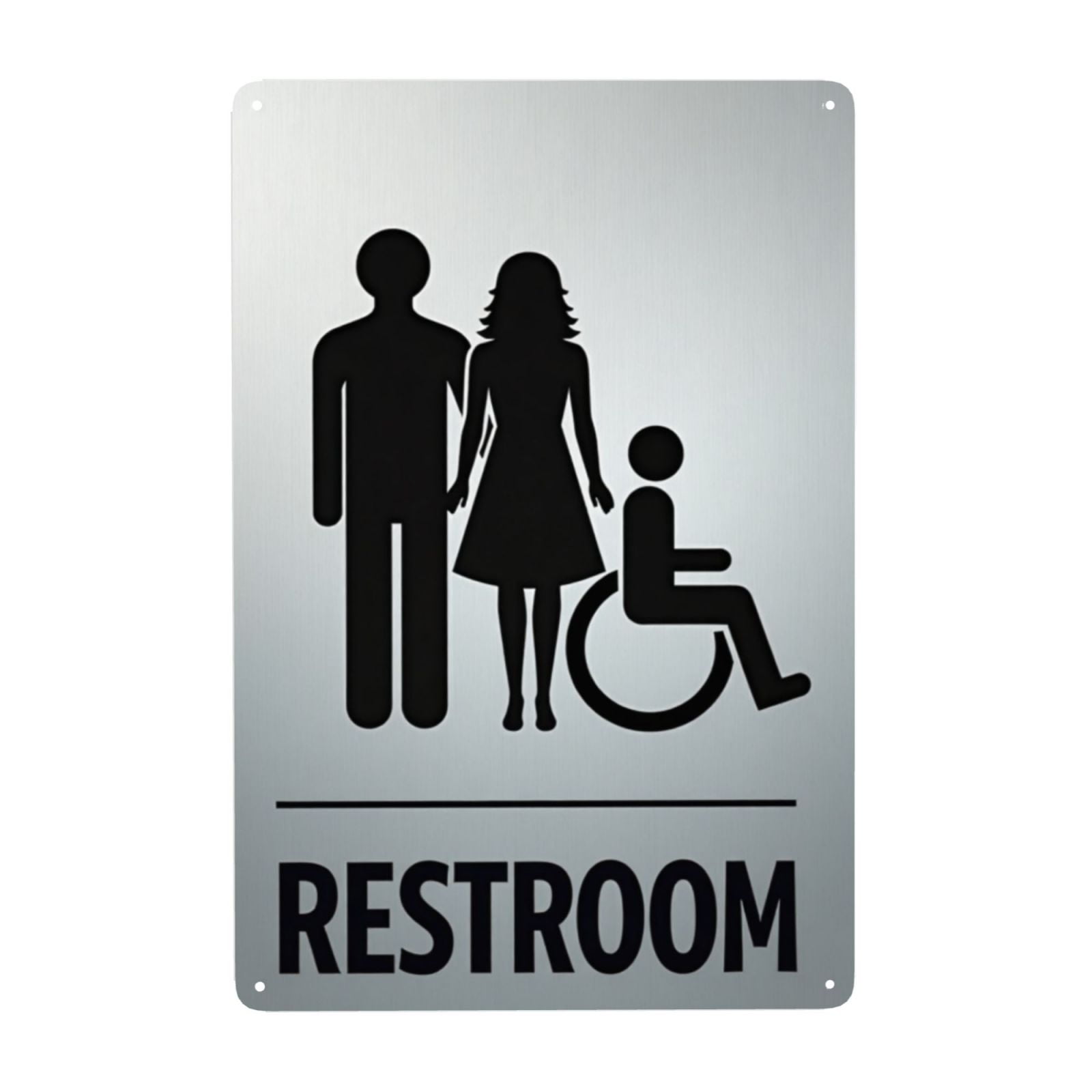 Vintage Metal Restroom Sign ADA Compliant Metal Tin Sign Family ...