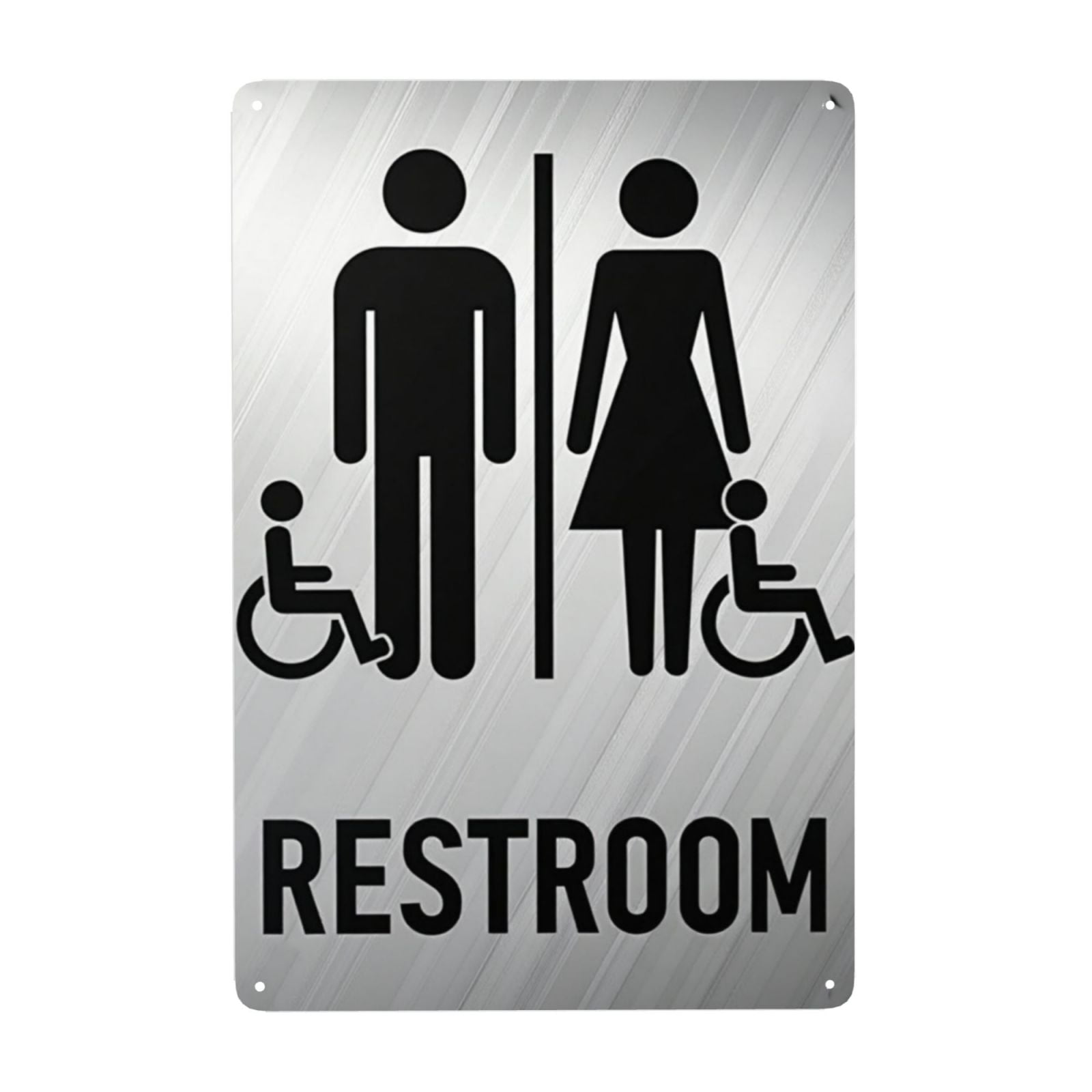 Vintage Metal Restroom Sign ADA Compliant Metal Tin Sign Restroom Wall ...