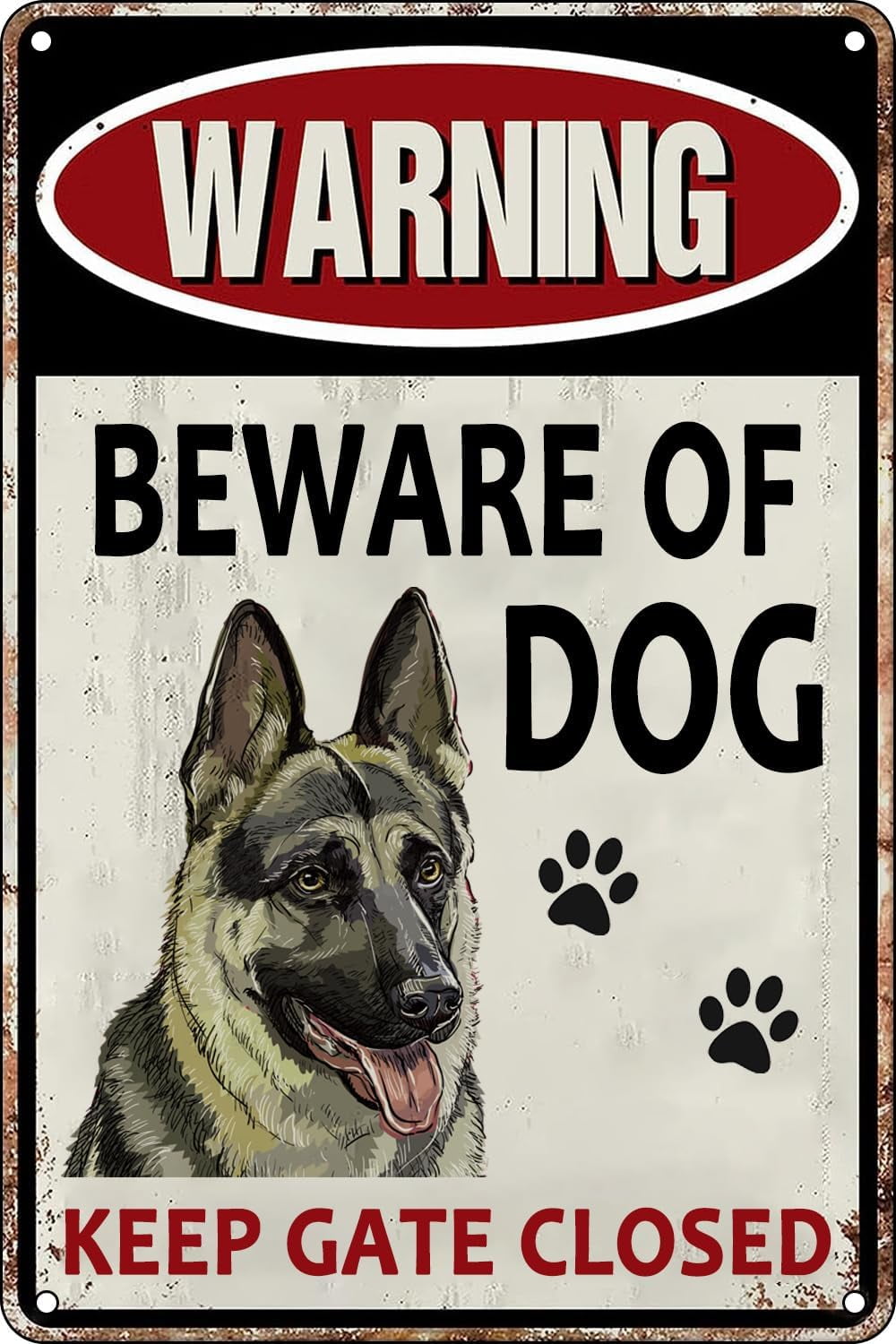 Vintage Metal Sign - Beware of Dog Signs for Fence No Trespassing Sign ...