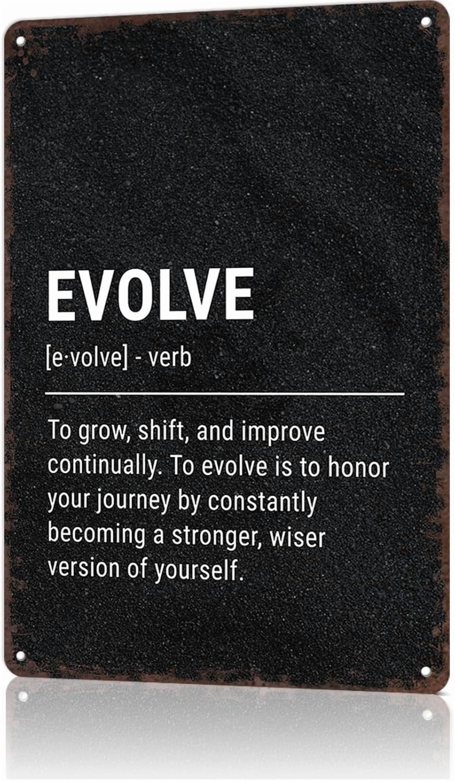 Vintage Metal Sign Evolve Definition-Funny Wall Art Tin Signs Poster ...