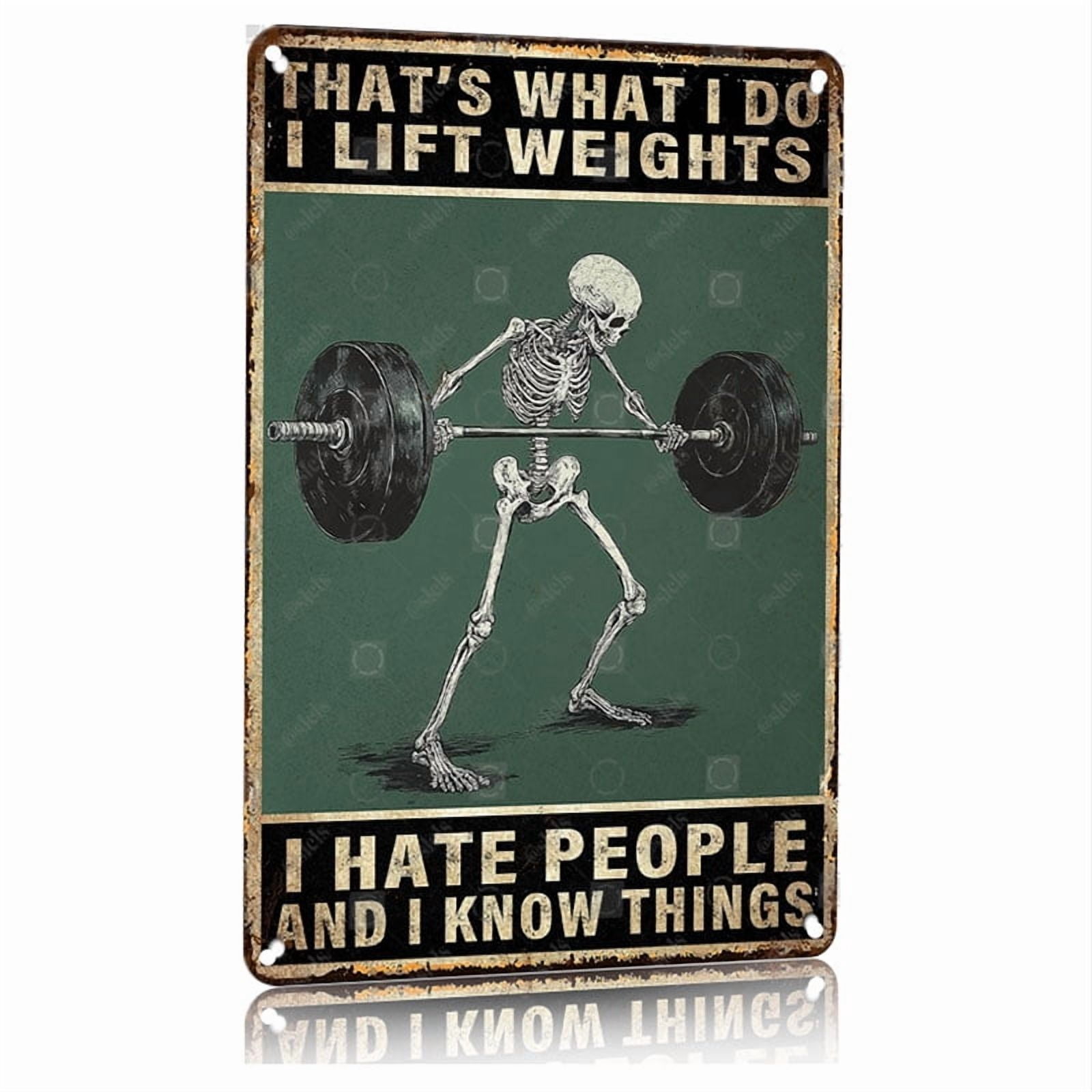 Vintage Metal Sign Gym Wall Art 12x16 Inch Aluminum Fitness Poster ...