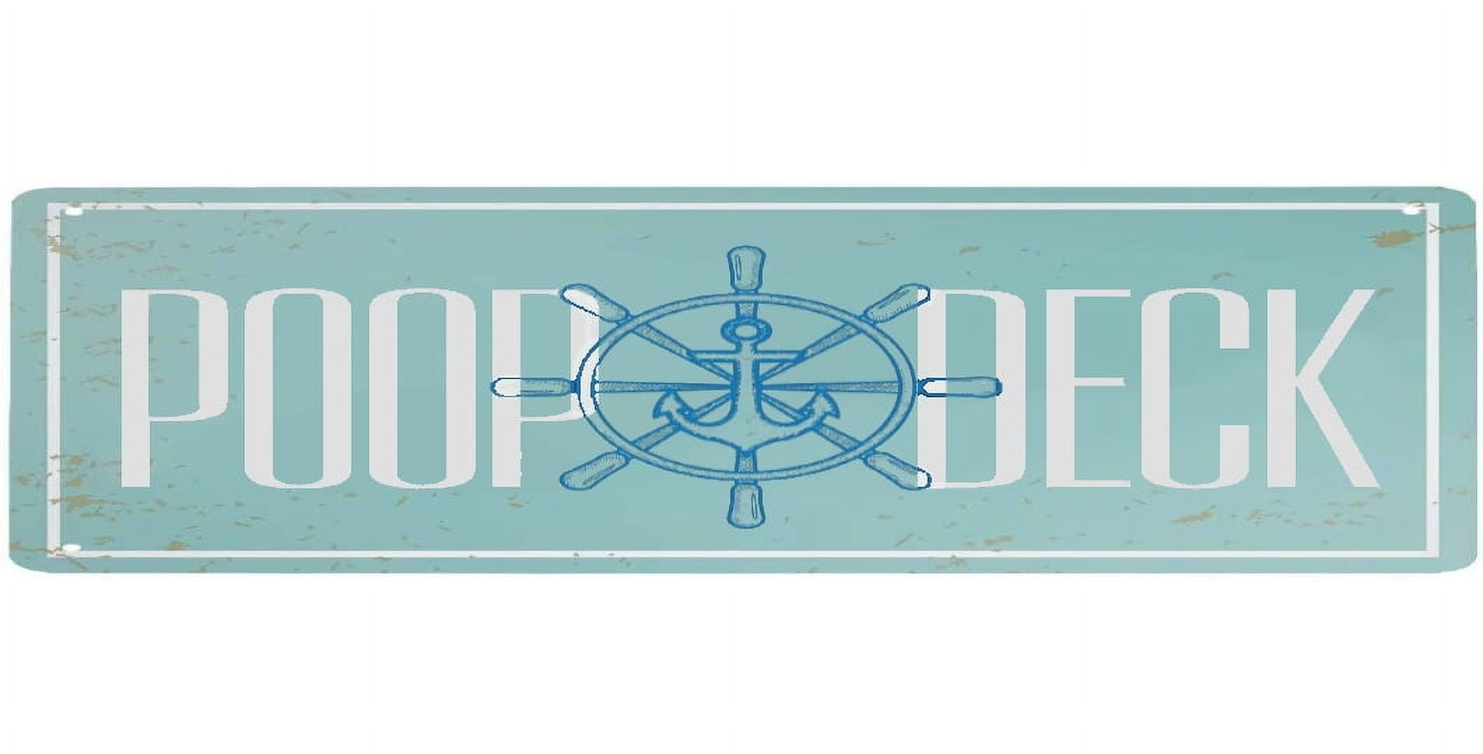 Vintage Metal Sign - Nautical Decor Poop Deck Sign Retro Wall Sign Tin ...