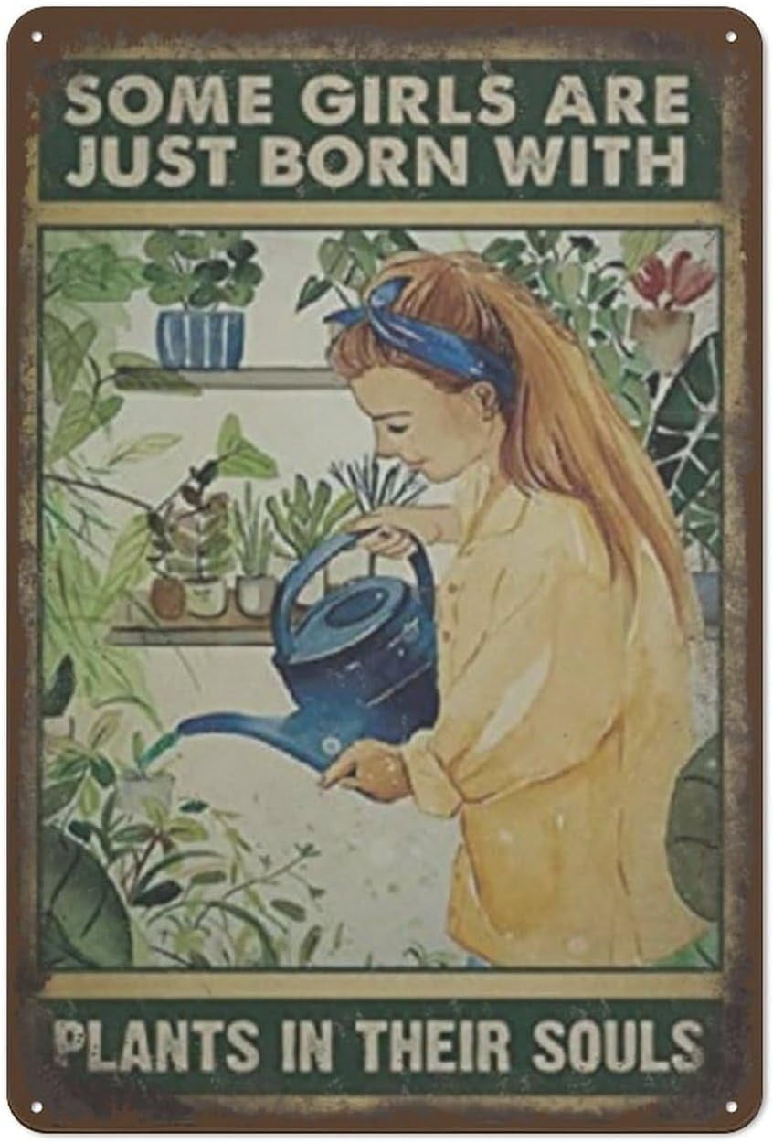 Vintage Metal Sign,Plant Lady Gardener Gifts,Gardening Wall Art,Some ...