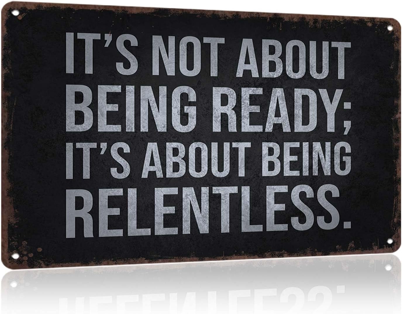 Vintage Metal Sign Relentless Motivation Quote Workout Room Signs Retro ...