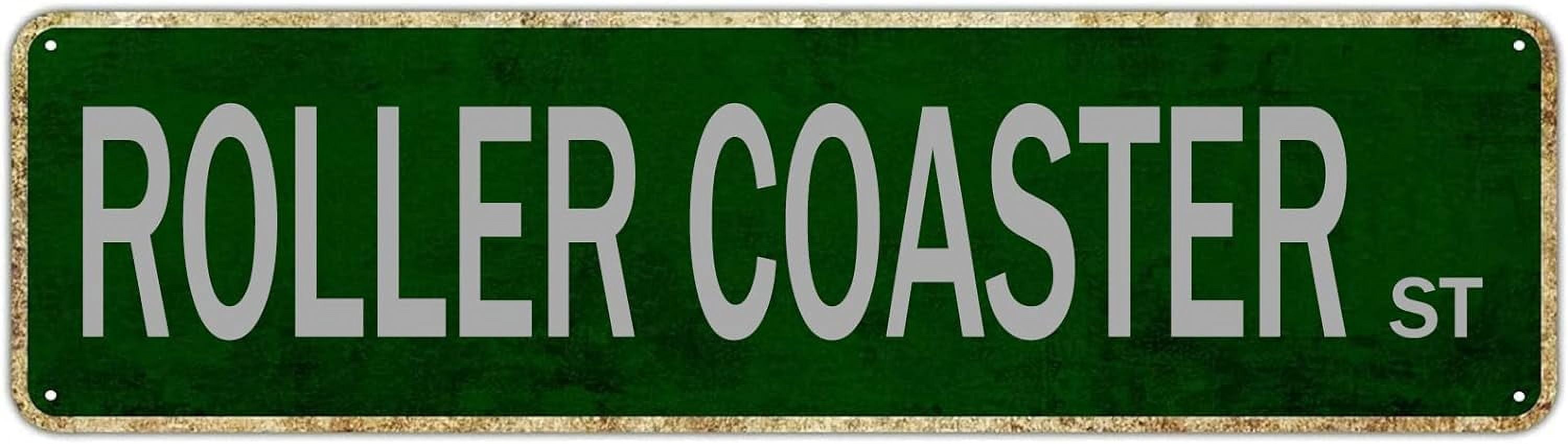 Vintage Metal Sign - Roller Coaster Art Plaque, Aluminum Sign for ...