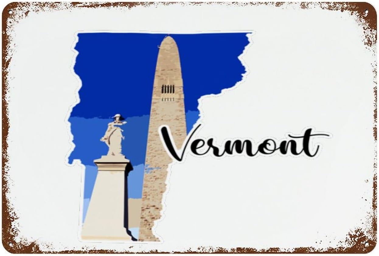 Vintage Metal Sign Vermont Metal Plaque 8"x12" American History U ...