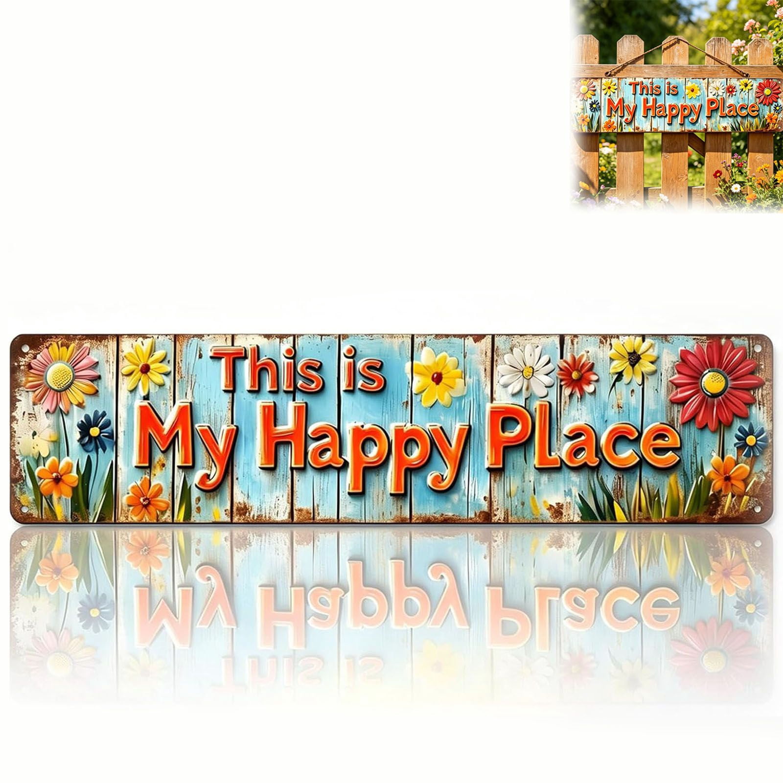 Vintage Metal Sign, Vintage Floral Metal Wall Decor, Rustic Farmhouse ...