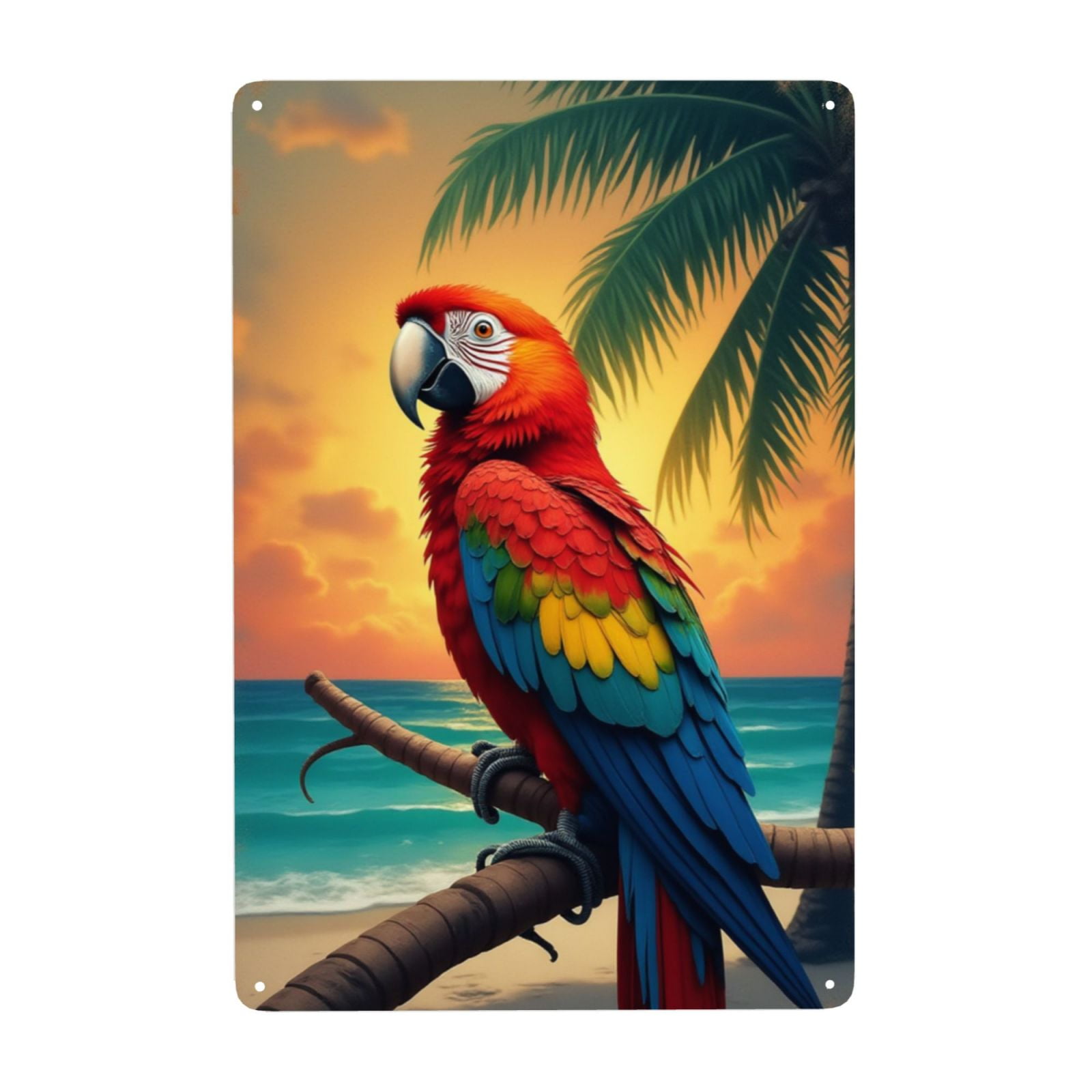 Vintage Metal Sign Don'T Worry Be Happy Parrot Tin Sign Funny Walll ...