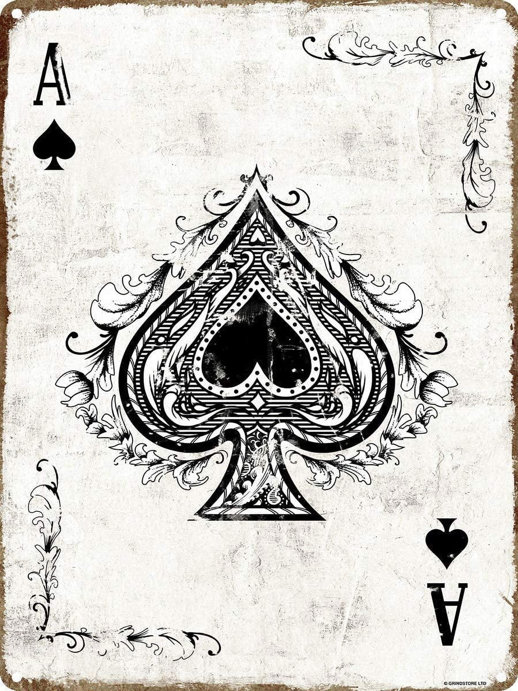 Vintage Metal Signs Ace of Spades, Play Your Cards Right Tin Sign Ranch ...