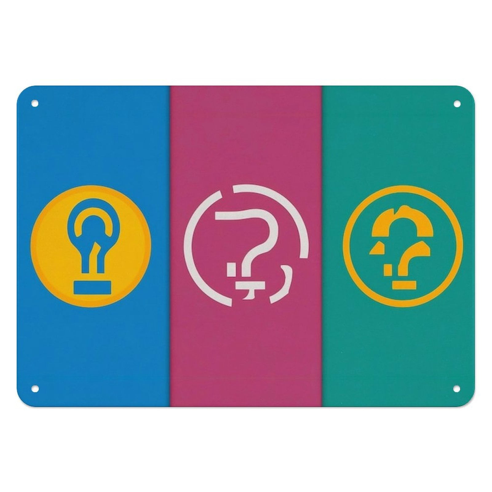 Vintage Metal Signs,Color - Blocked Question Mark Icons in Yellow ...
