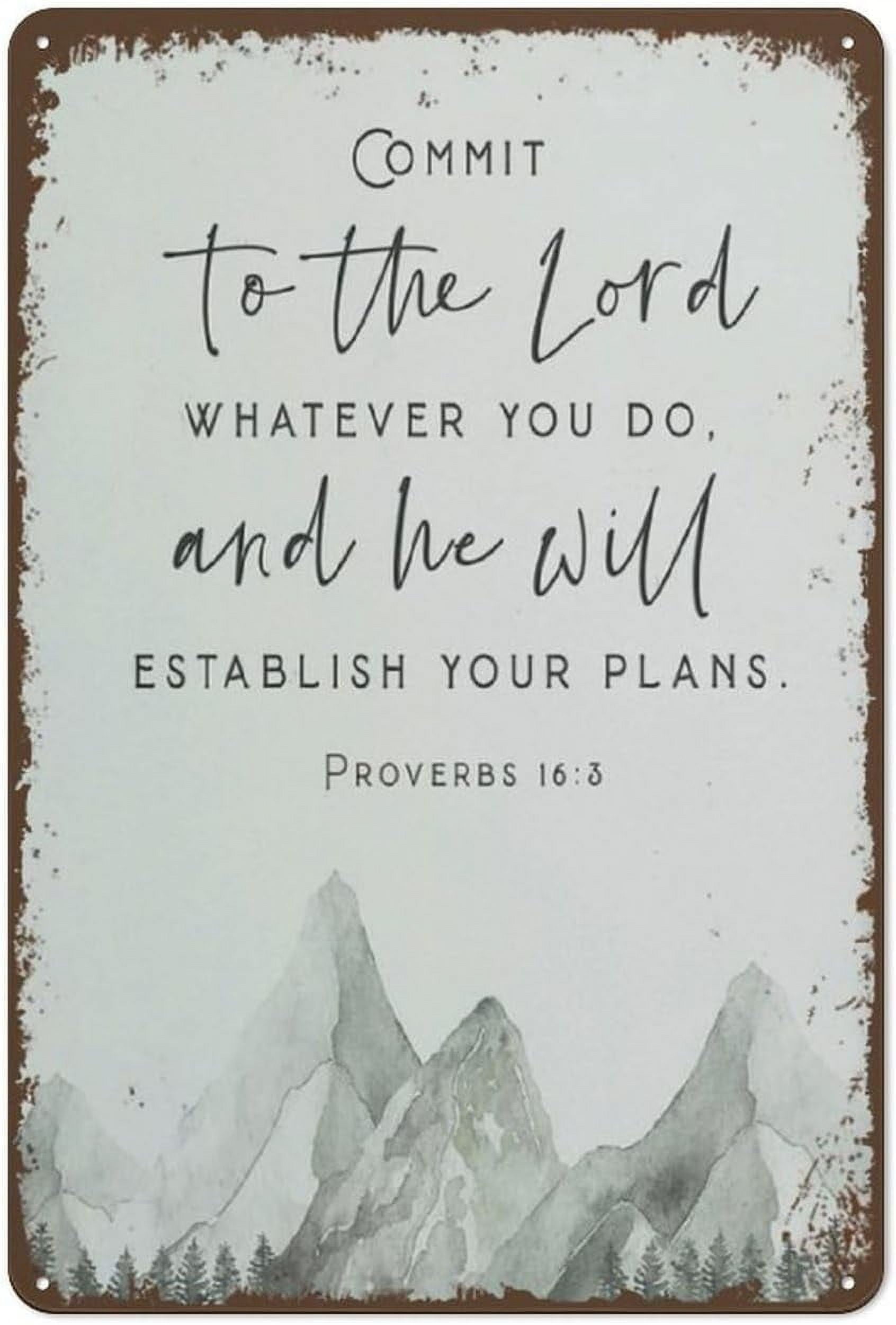 Vintage Metal Signs Commit to The Lord Whatever You Do,Antique Bible ...