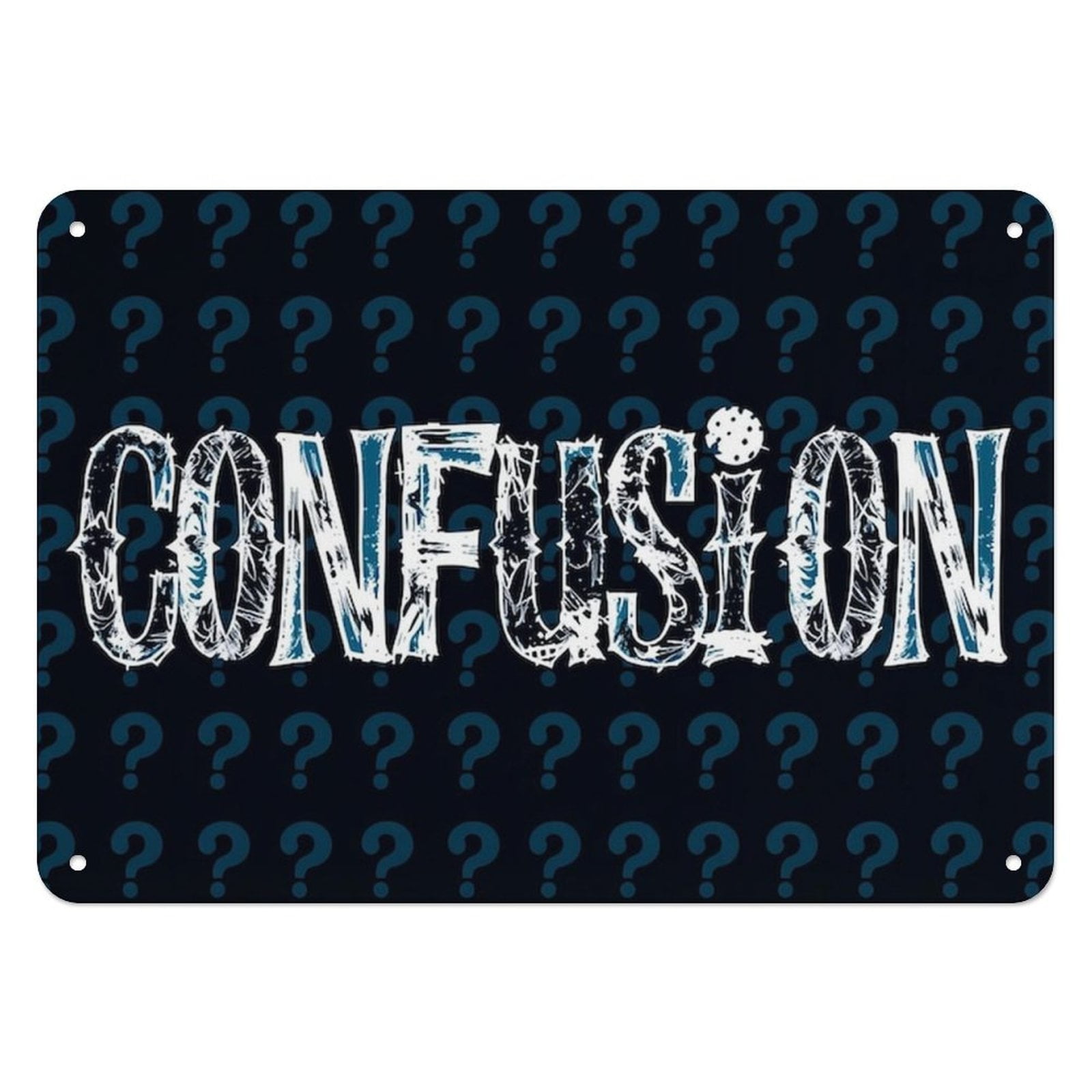 Vintage Metal Signs,Confusion in Edgy Typography Against Question ...