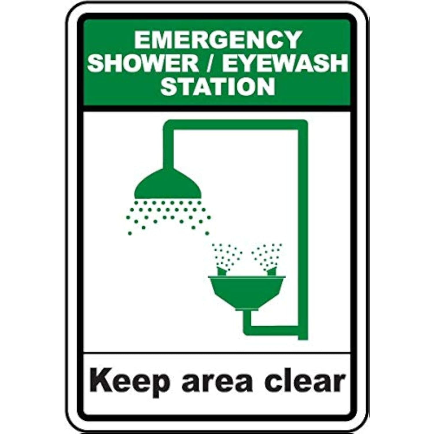 Vintage Metal Signs Emergency Shower/Eyewash Station - Keep Area Clear ...