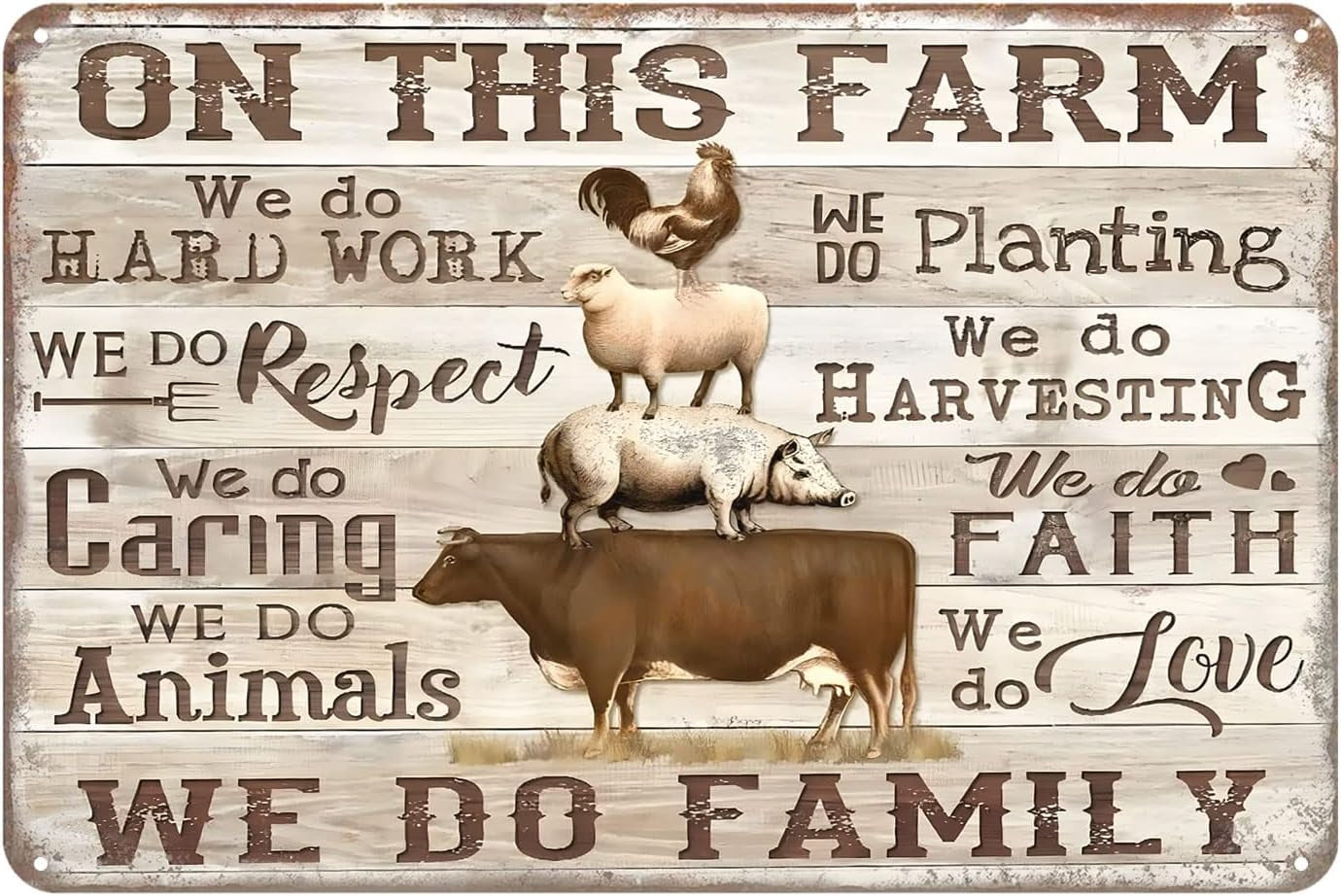 Vintage Metal Signs for Garage Farm Animal Metal Sign Farm Animal Metal ...
