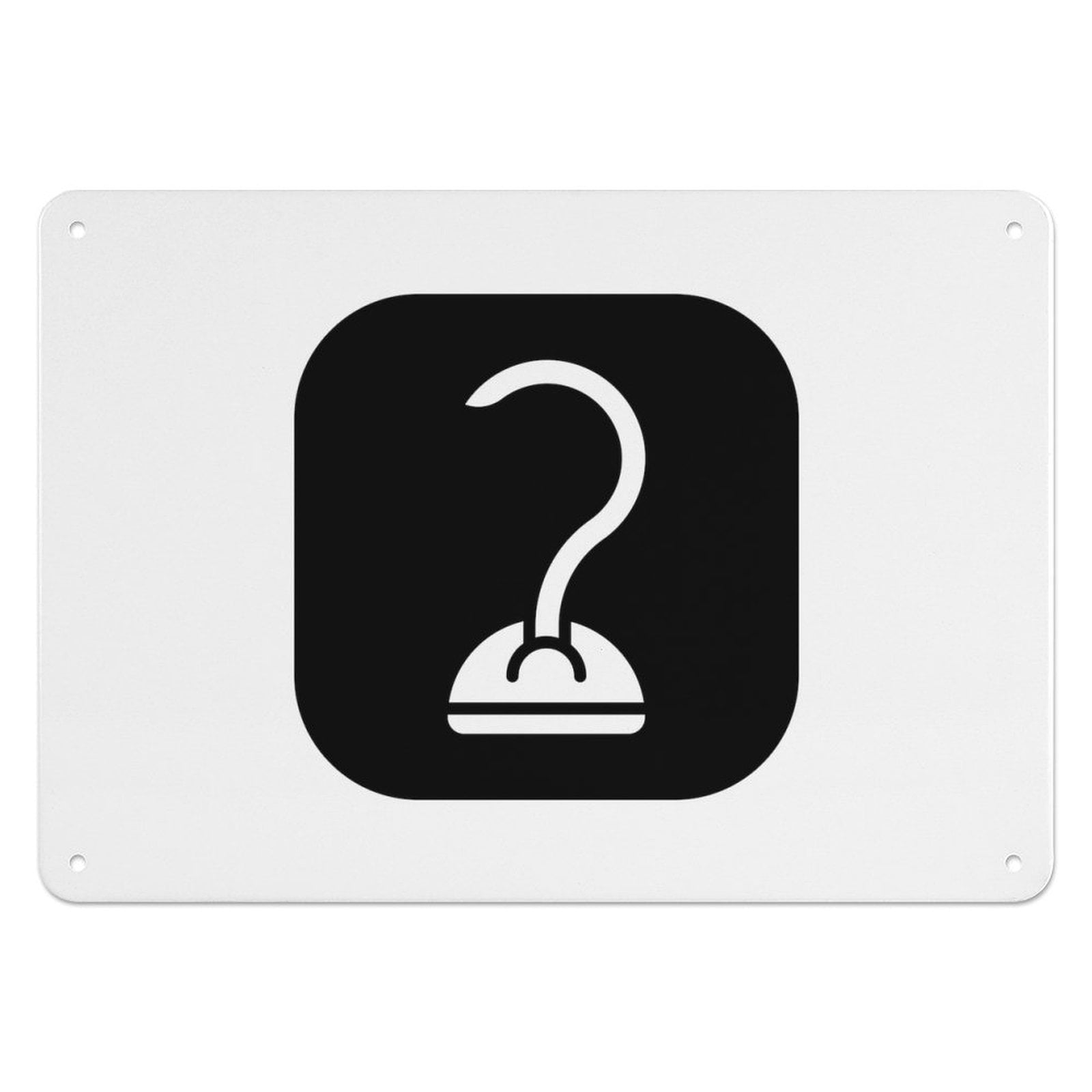 Vintage Metal Signs,Minimalist Black and White Question Mark Icon,for ...