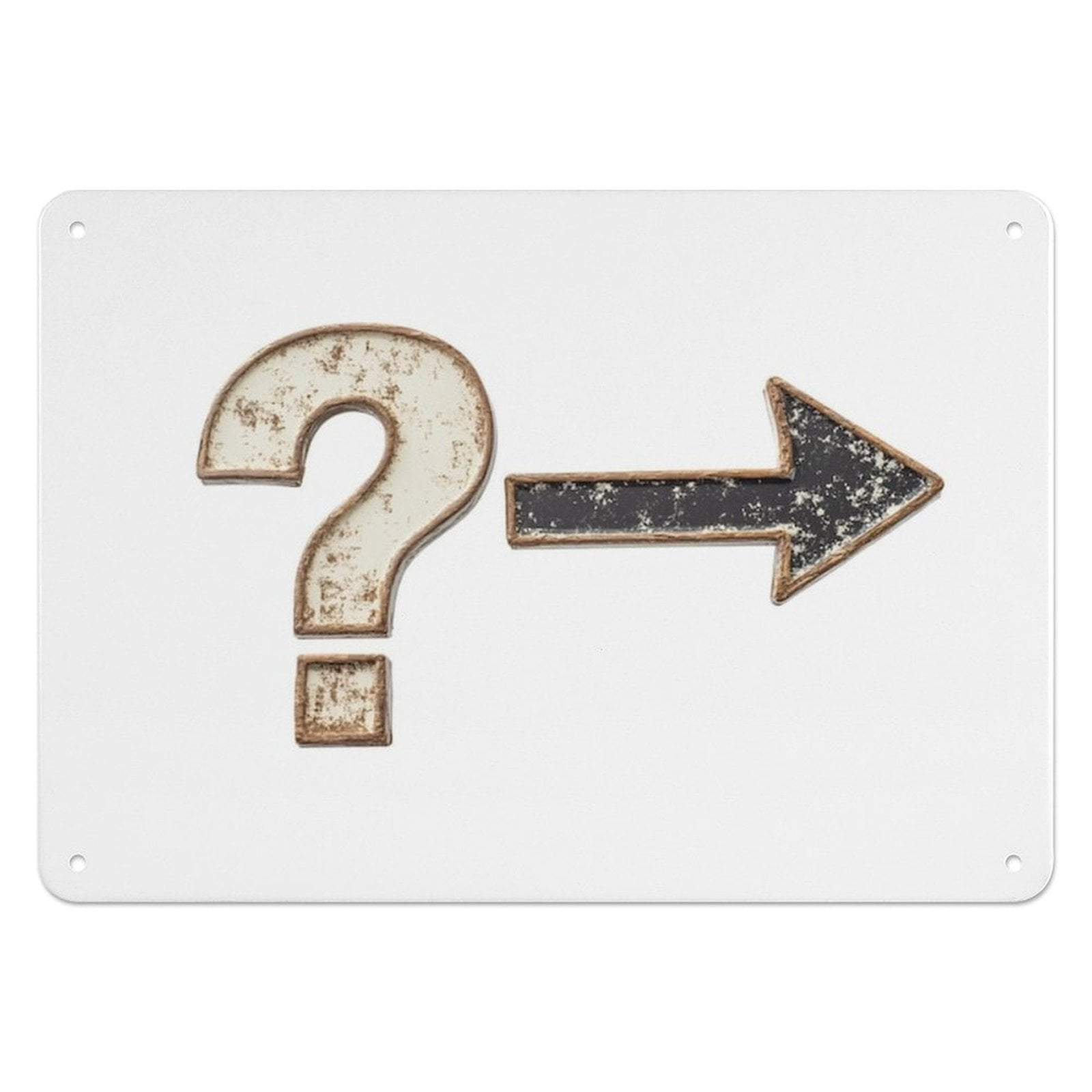 Vintage Metal Signs,Rustic - Look Question Mark and Arrow Sign,for ...
