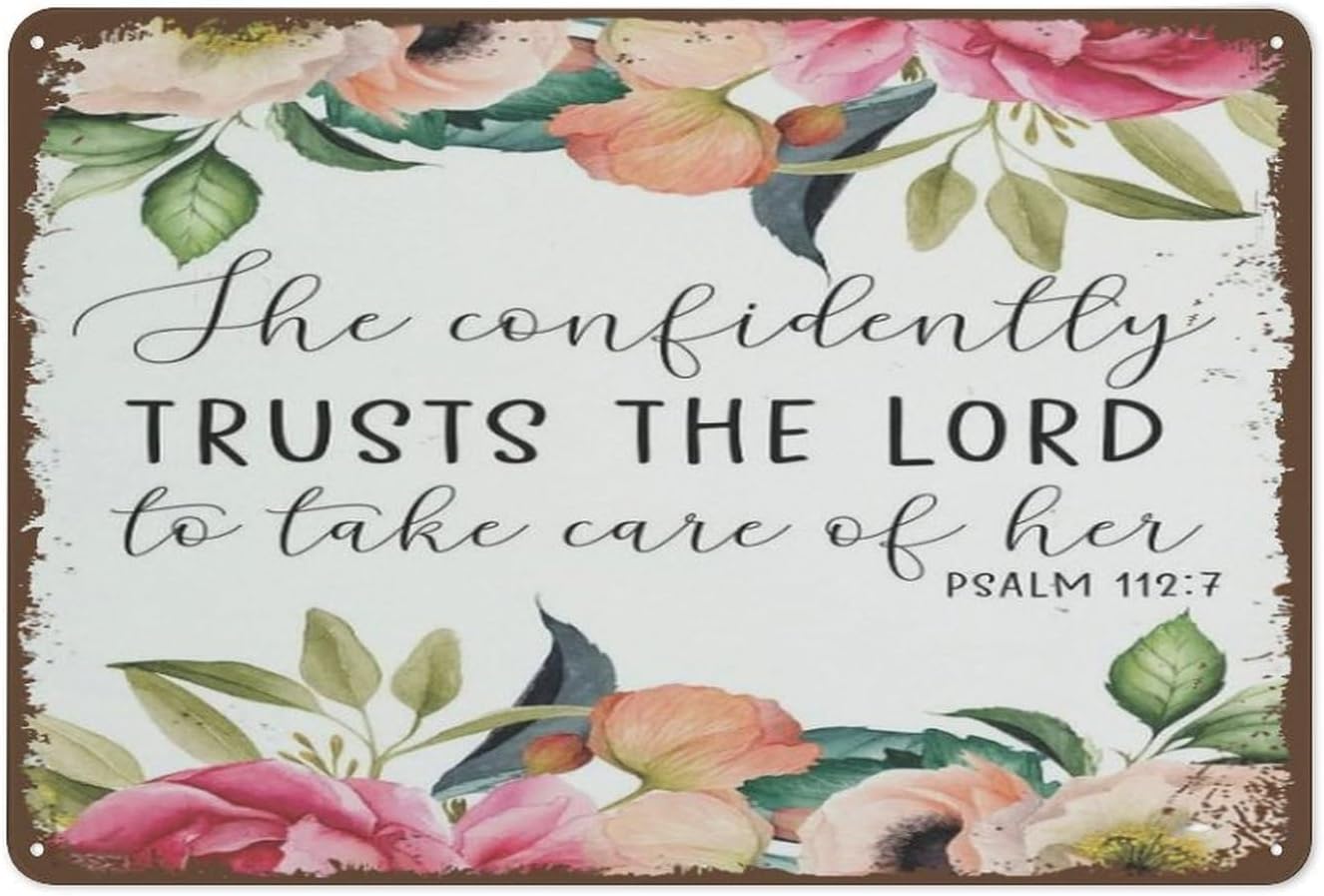 Vintage Metal Signs Scripture Sign,Bible Verse Wall Decor,She ...