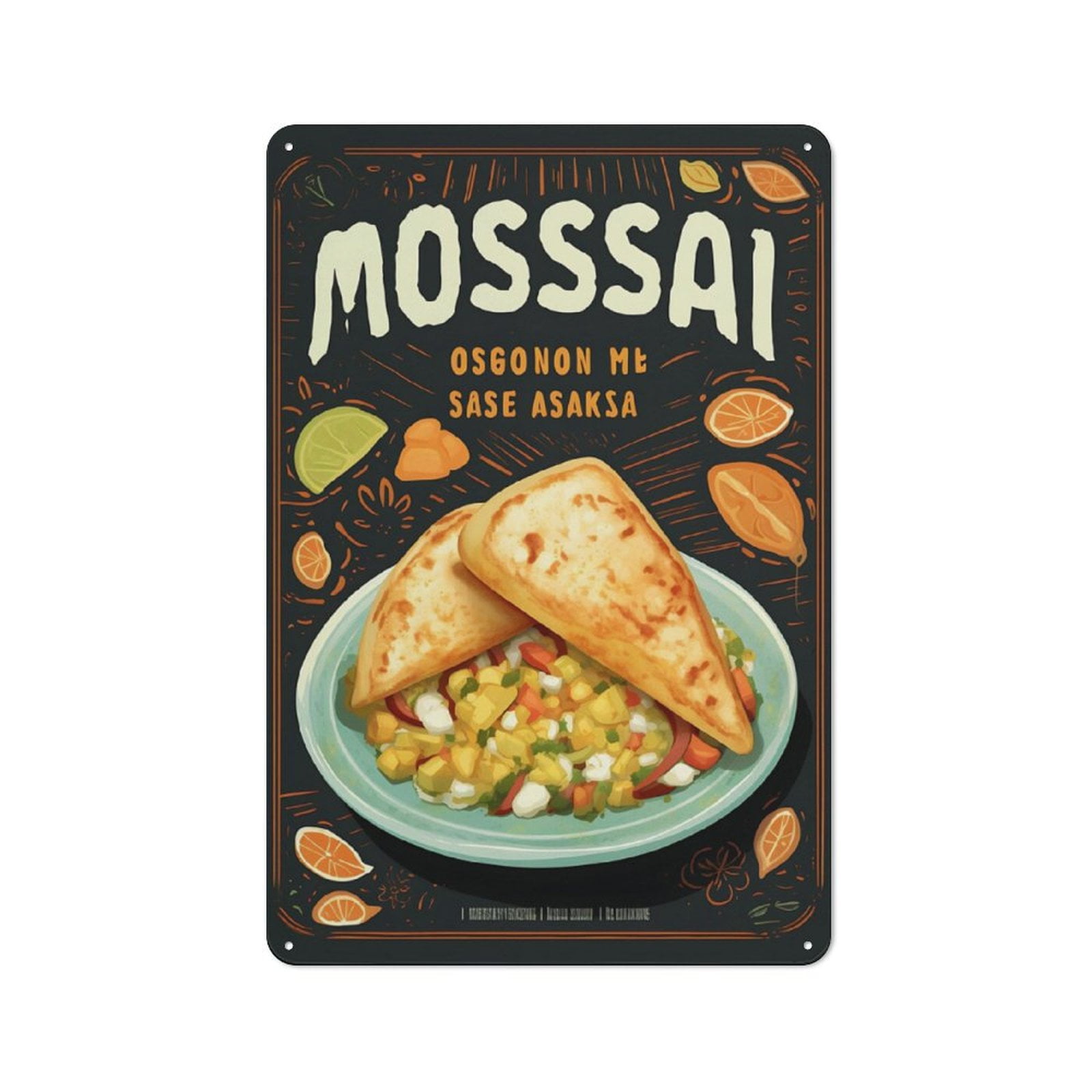 Vintage Metal Signs，Tin Hanging Picture “Vibrant Food Pattern A Visual ...