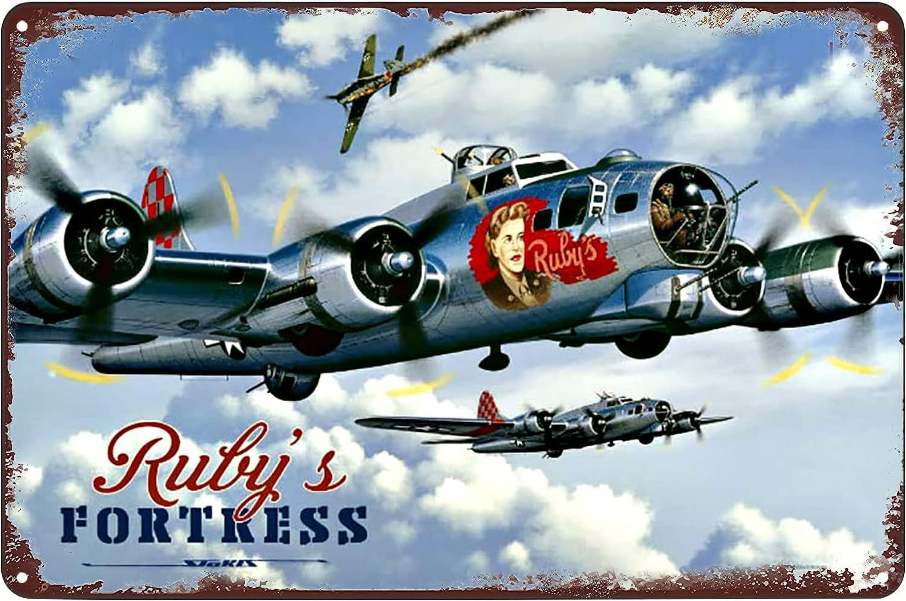 Vintage Metal Signs WWII B-17 Flying Fortress Bomber Poster Military ...
