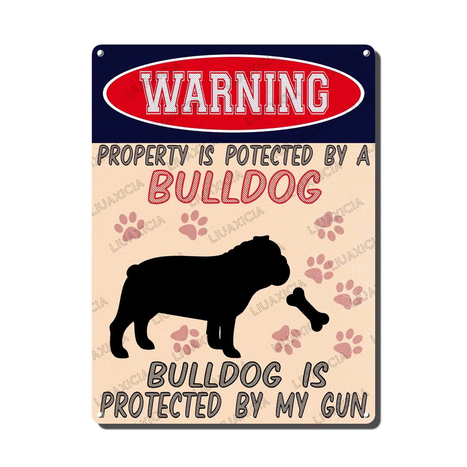 Vintage Metal Signs Warning Property Is Potected By A Bulldog Is ...