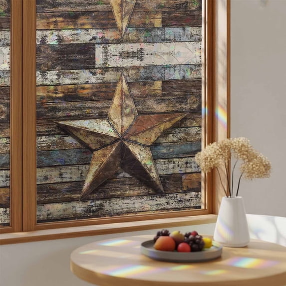 Vintage Metal Texas Stars Window Privacy Film,Heat Control Sun Blocking ...