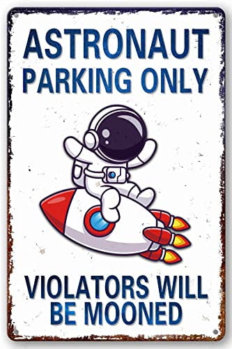 Vintage Metal Tin，Perfect Space Gifts for Kids - Astronaut Parking Only ...