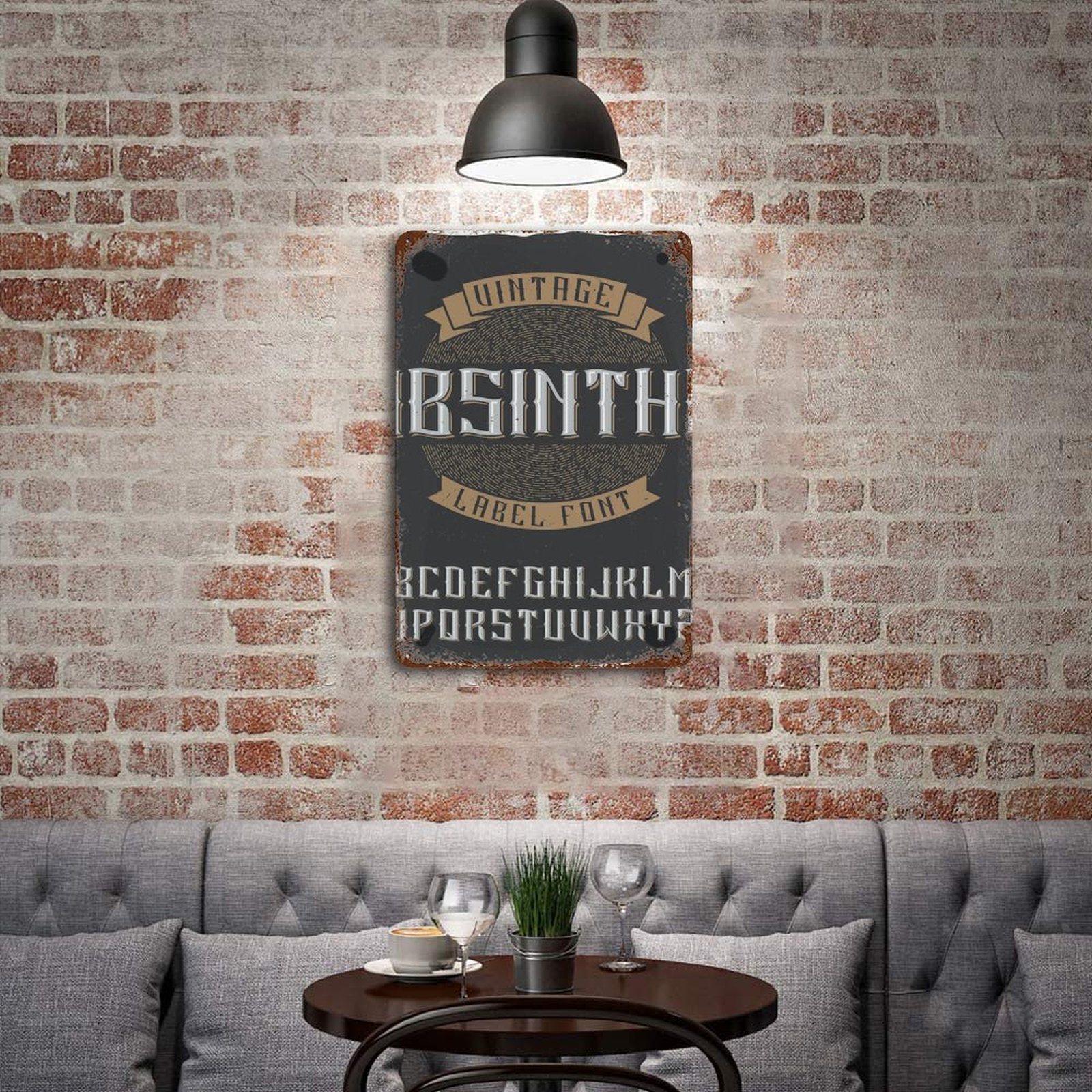 Vintage Metal Tin，Retro Absinthe Label Design11.8"x7.9"，tin signs ...