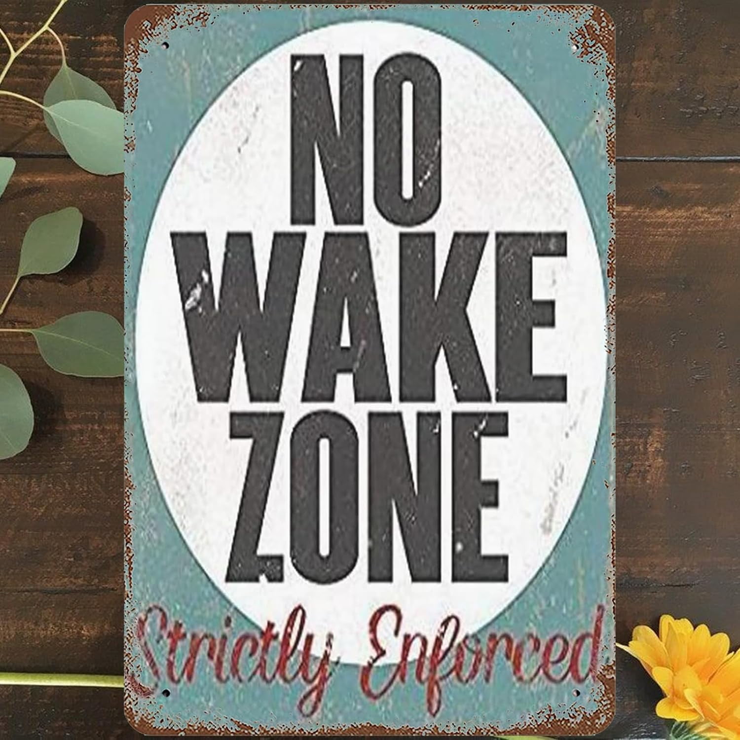Vintage Metal Tin Sign 8"x12", No Wake Zone Wall Art Decor, Strictly ...