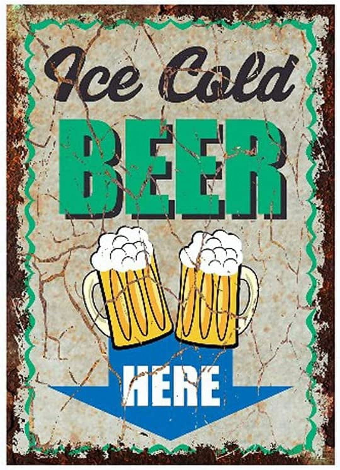 Vintage Metal Tin Sign 8X12 Inch - Vintage Ice Cold Beer Christmas ...