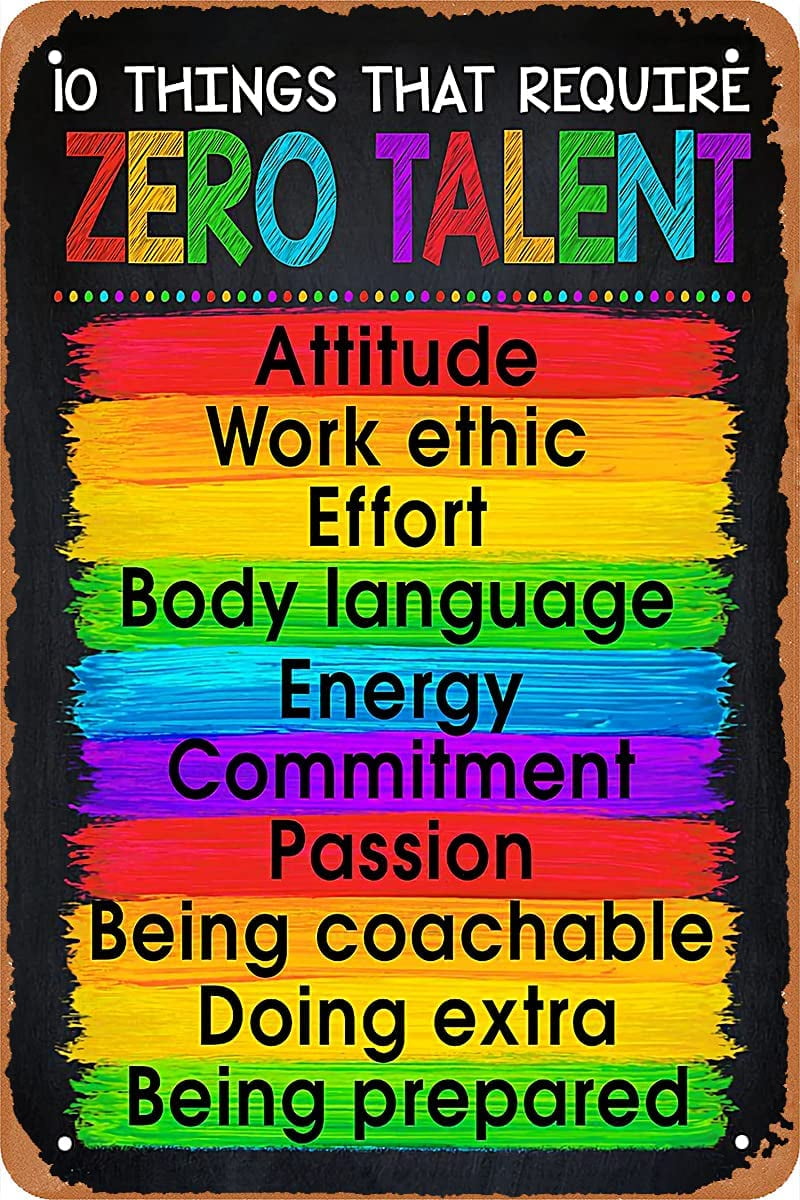 Vintage Metal Tin Sign 8x12inch,10 Things That Require Zero Talent ...