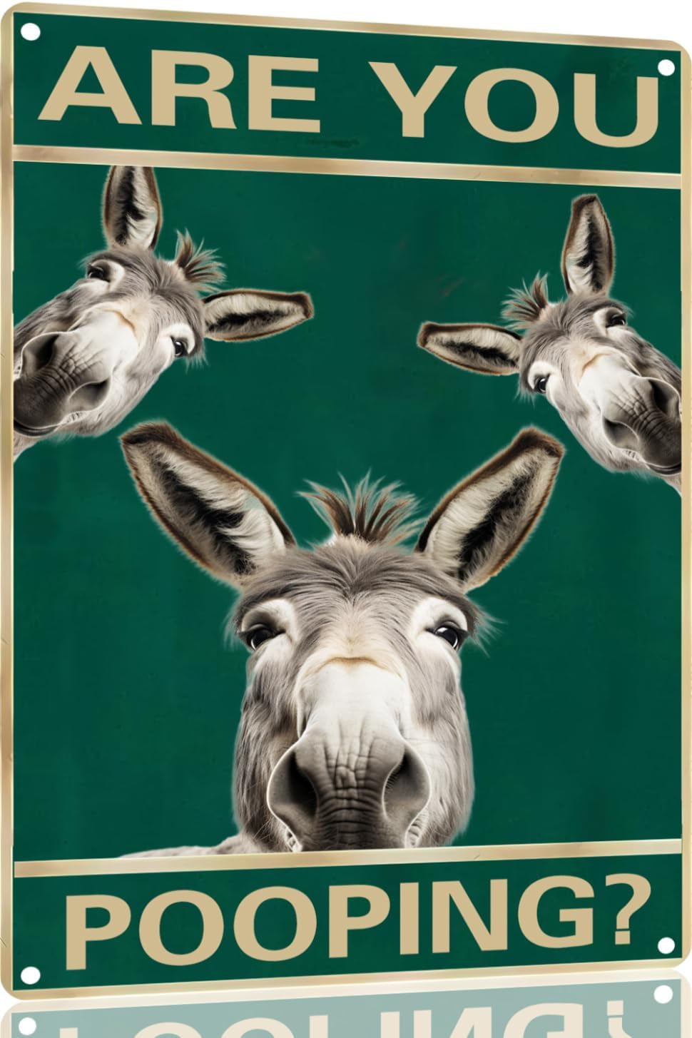 Vintage Metal Tin Sign Are You Pooping Sign Bathroom Funny Art Poster ...