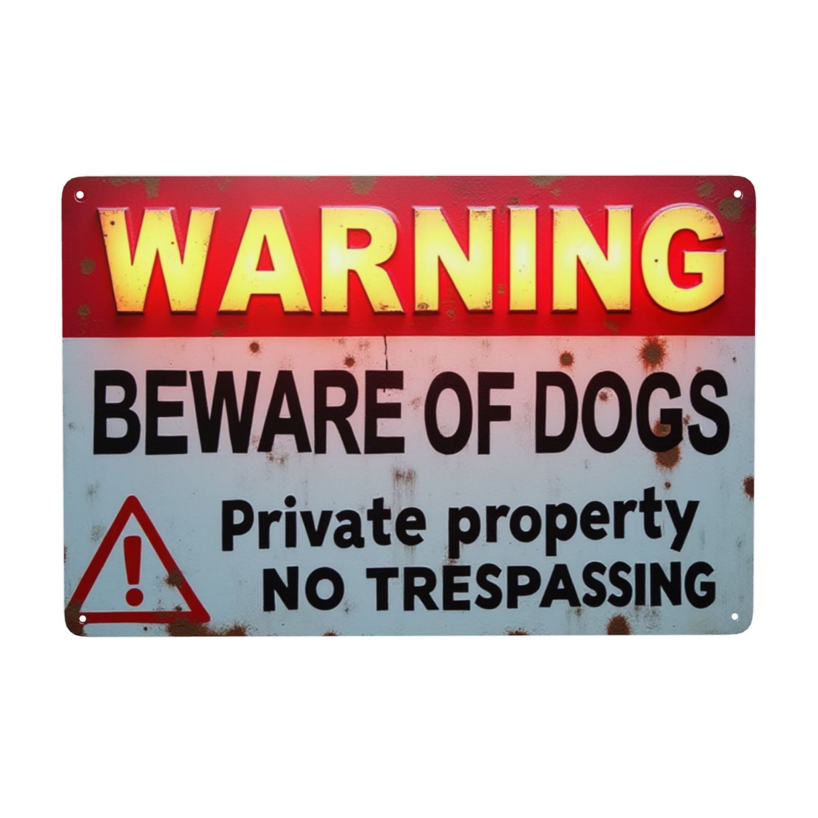 Vintage Metal Tin Sign Beware Of Dogs Warning Sign Private Property No ...