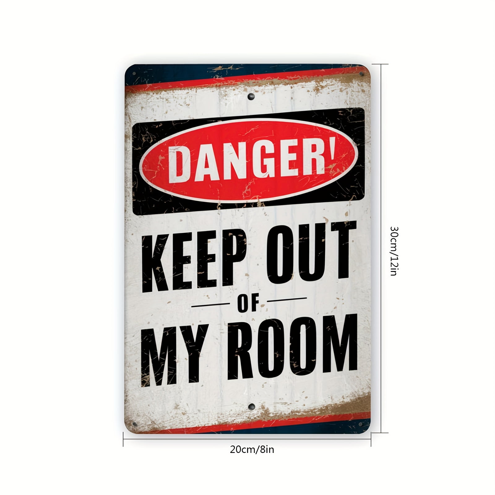 Vintage Metal Tin Sign Danger Keep Out Of My Room Vintage Sign Home ...