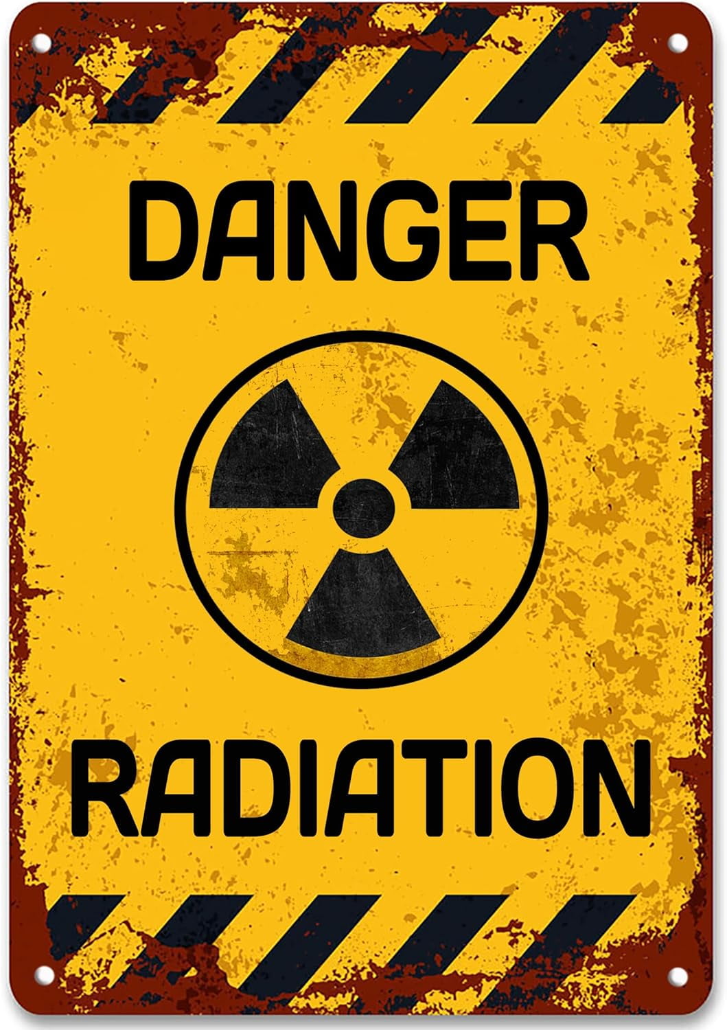 Vintage Metal Tin Sign Danger Radiation Military Sign for Home Bar Pub ...